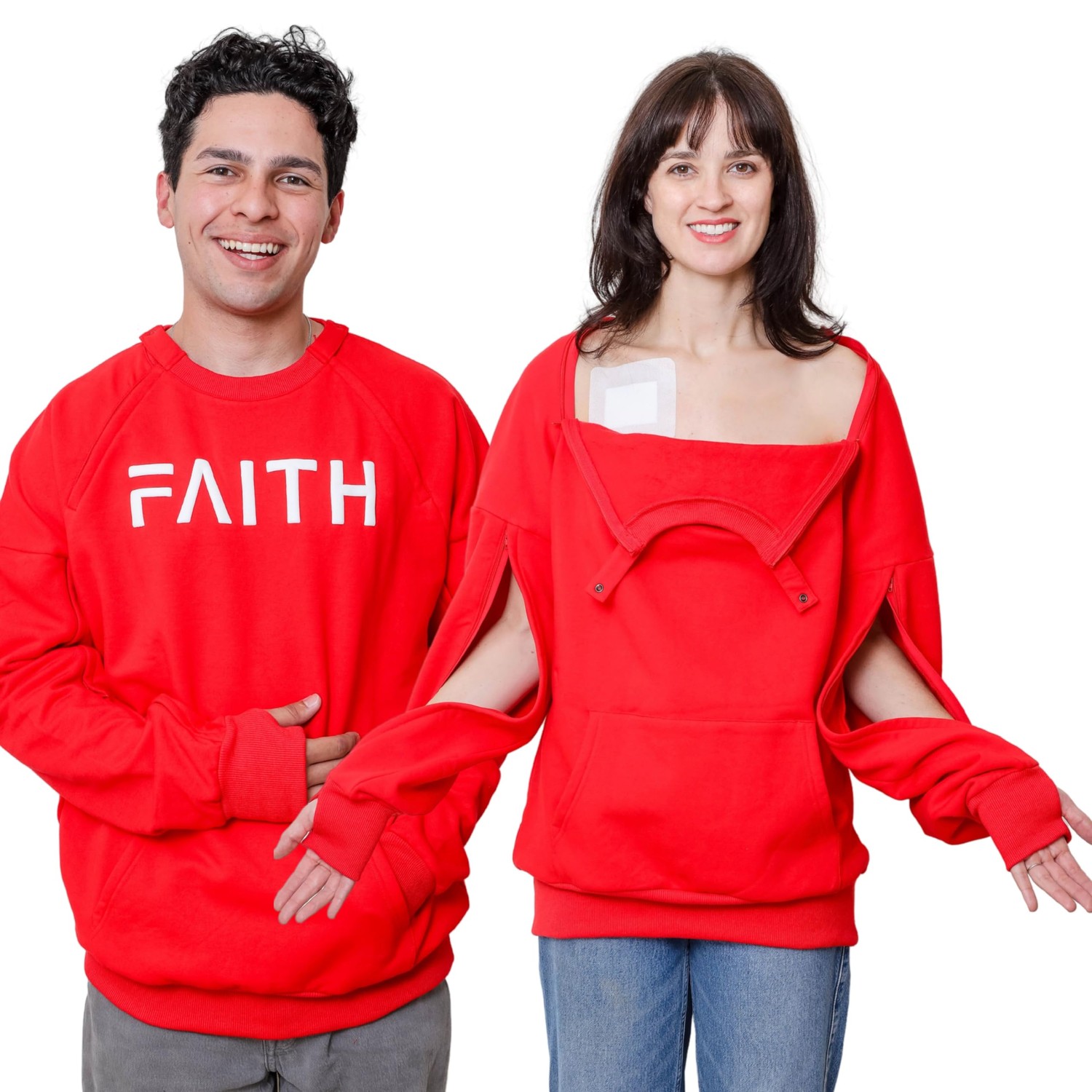 MandMcares Dialysis Sweatshirts with Dual Zip chest Access Hemodialysis ...