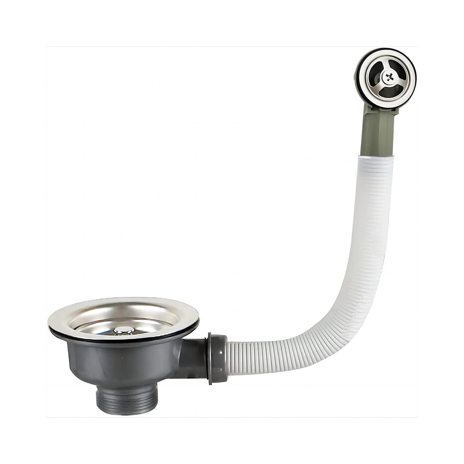 Qrity Sink Waste Kit 110mm, Stainless Steel Kitchen Sink Overflow Kit ...