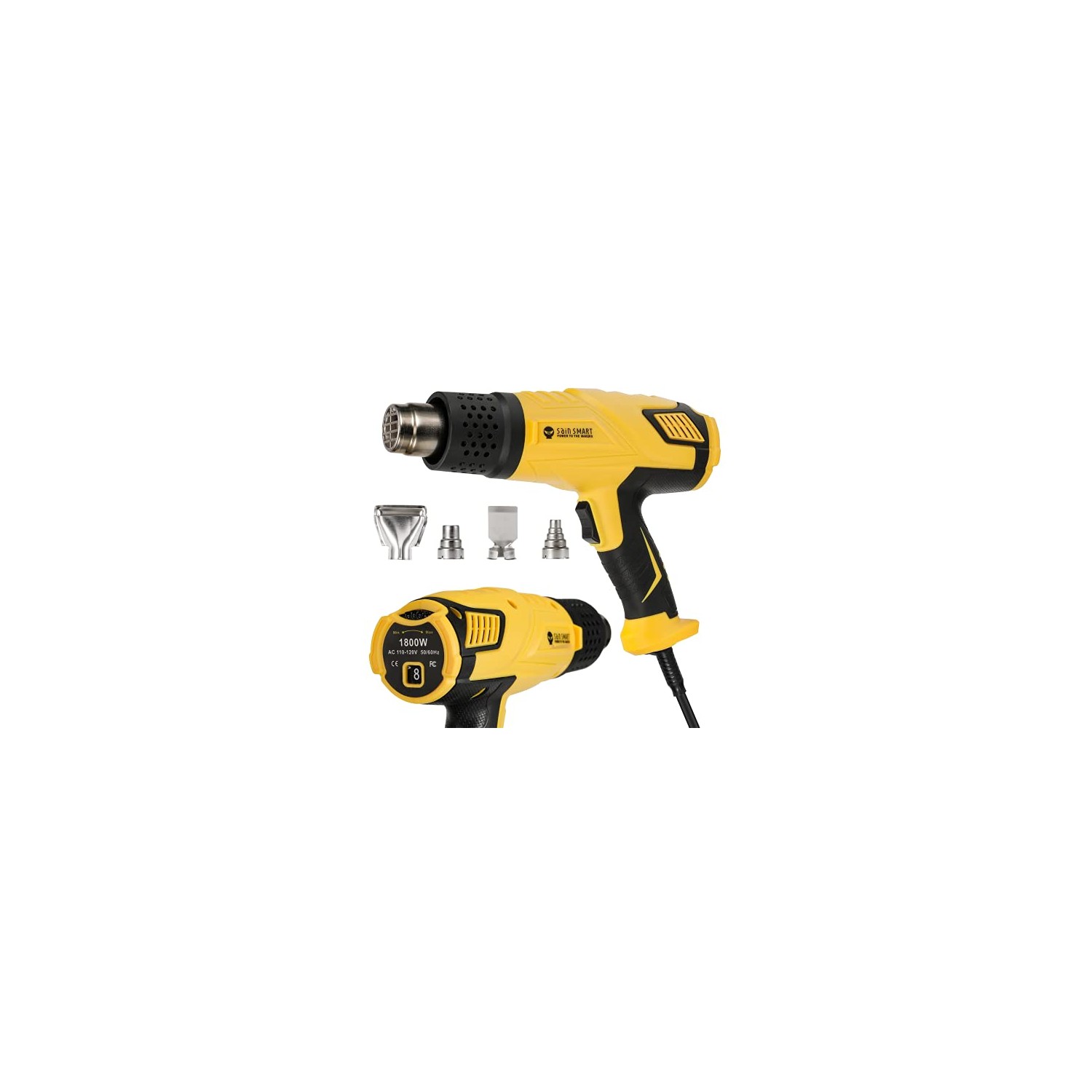 SainSmart 1800W Heat Gun, with Visible Dual Temperature Setting 120 °F ...