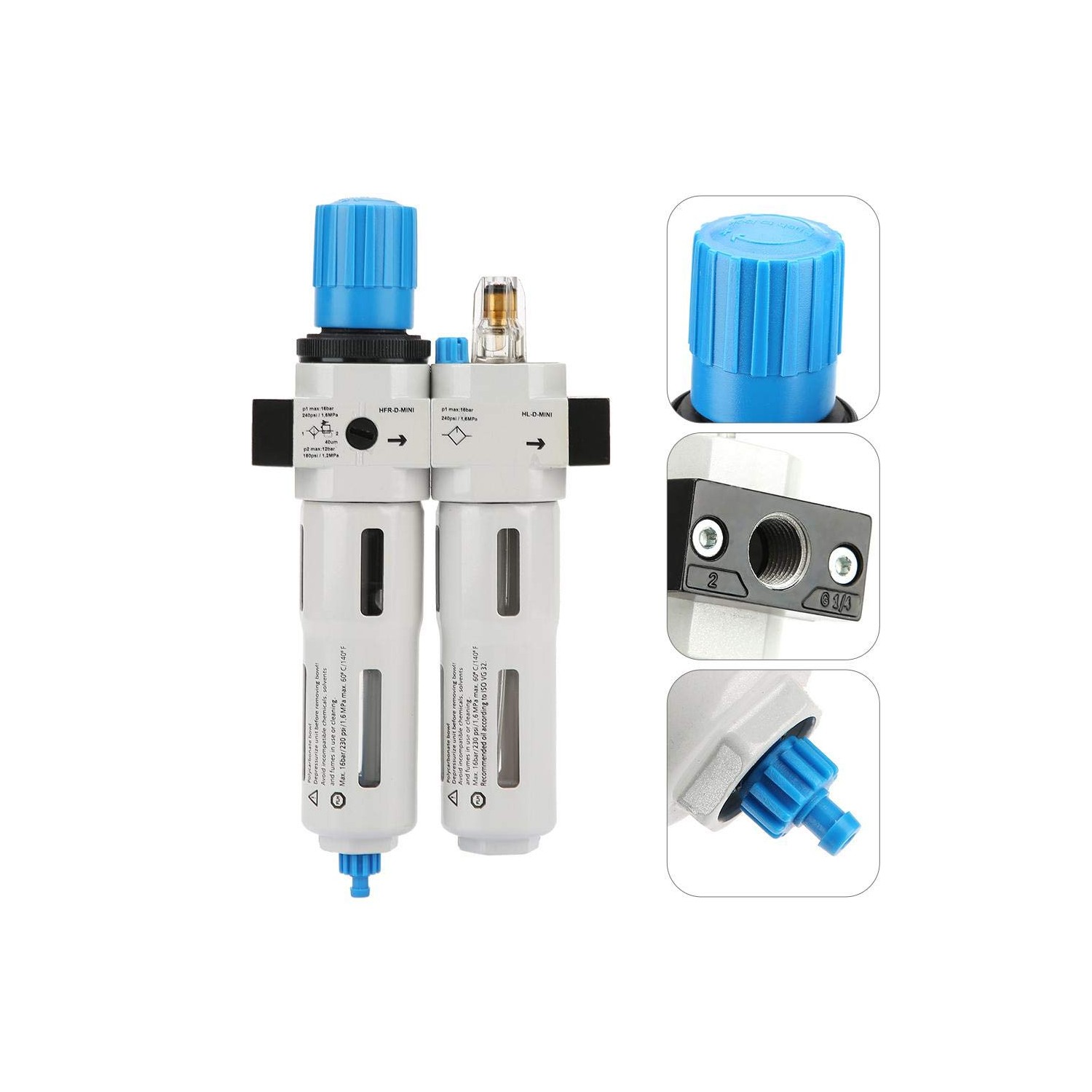 Compressed Air Regulator, FRC-MINI-1/4 Air Flow Processor Compressed ...