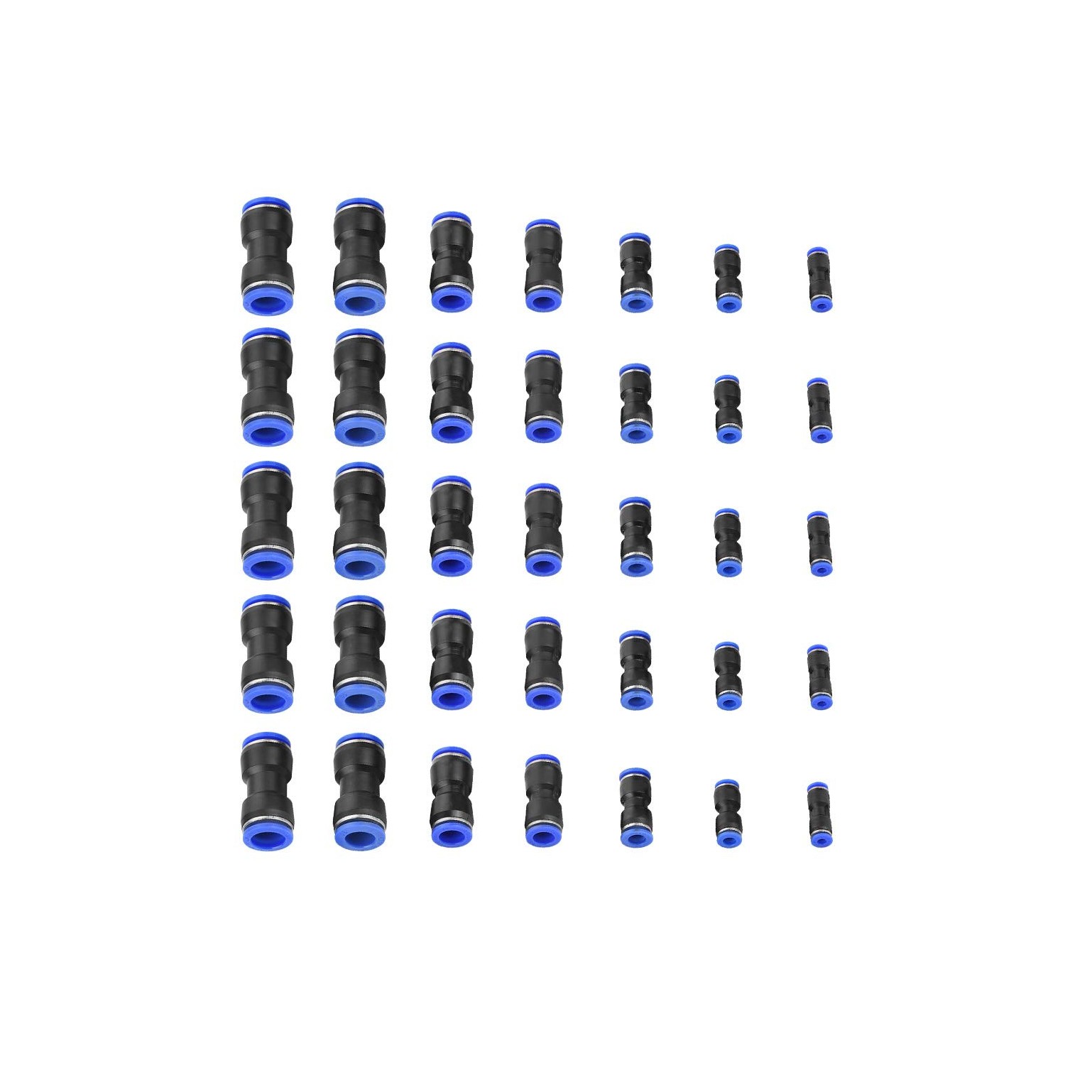35Pcs Straight Connector,Plastic Air Hose Pneumatic Straight Connector ...