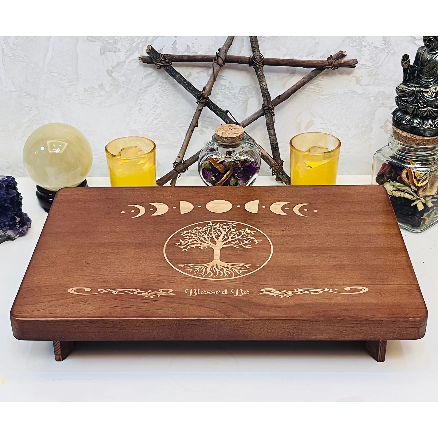 Altar Table, Meditation Table, Small Altar Table, Wooden Witch Altar ...