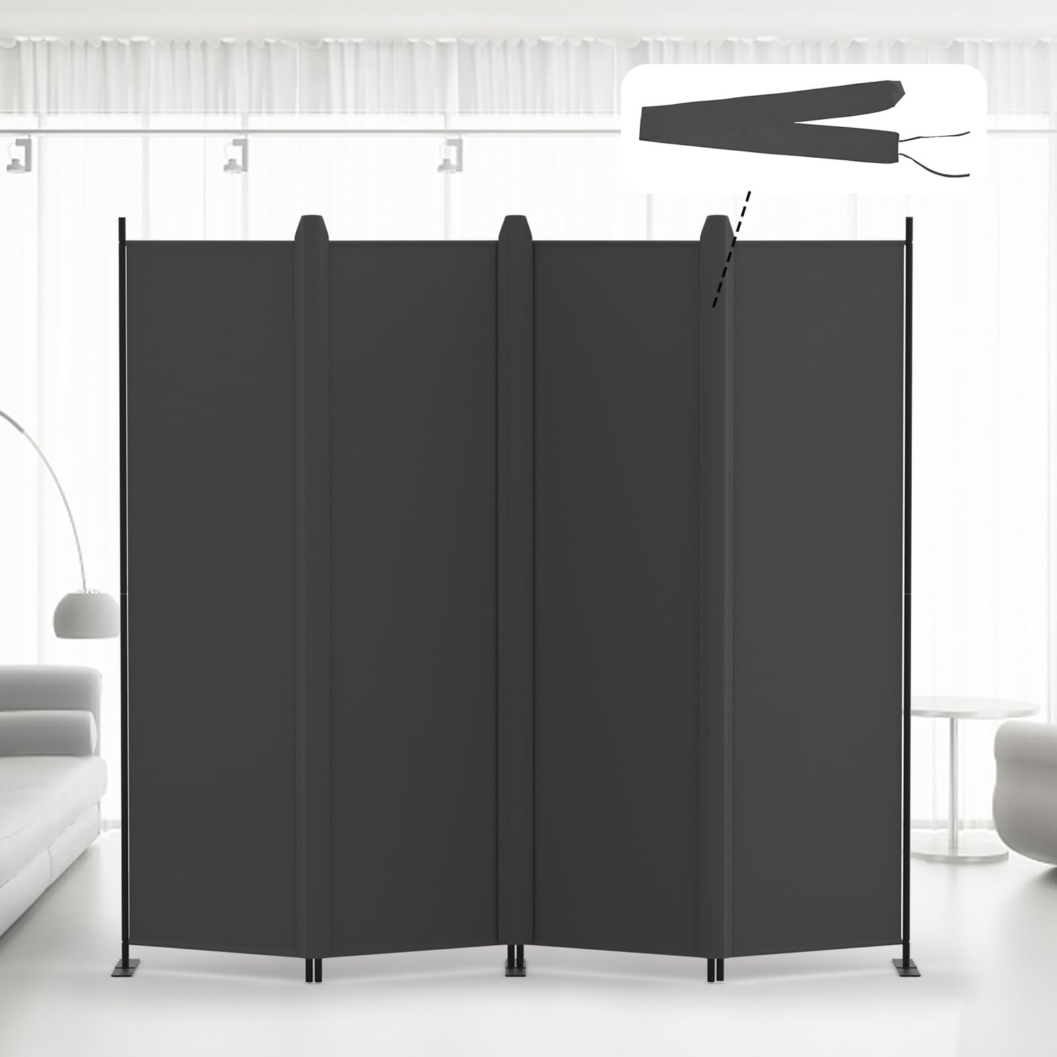 Kokorona 4 Panel Room Divider, 6FT Tall Folding Privacy Screen Wall ...