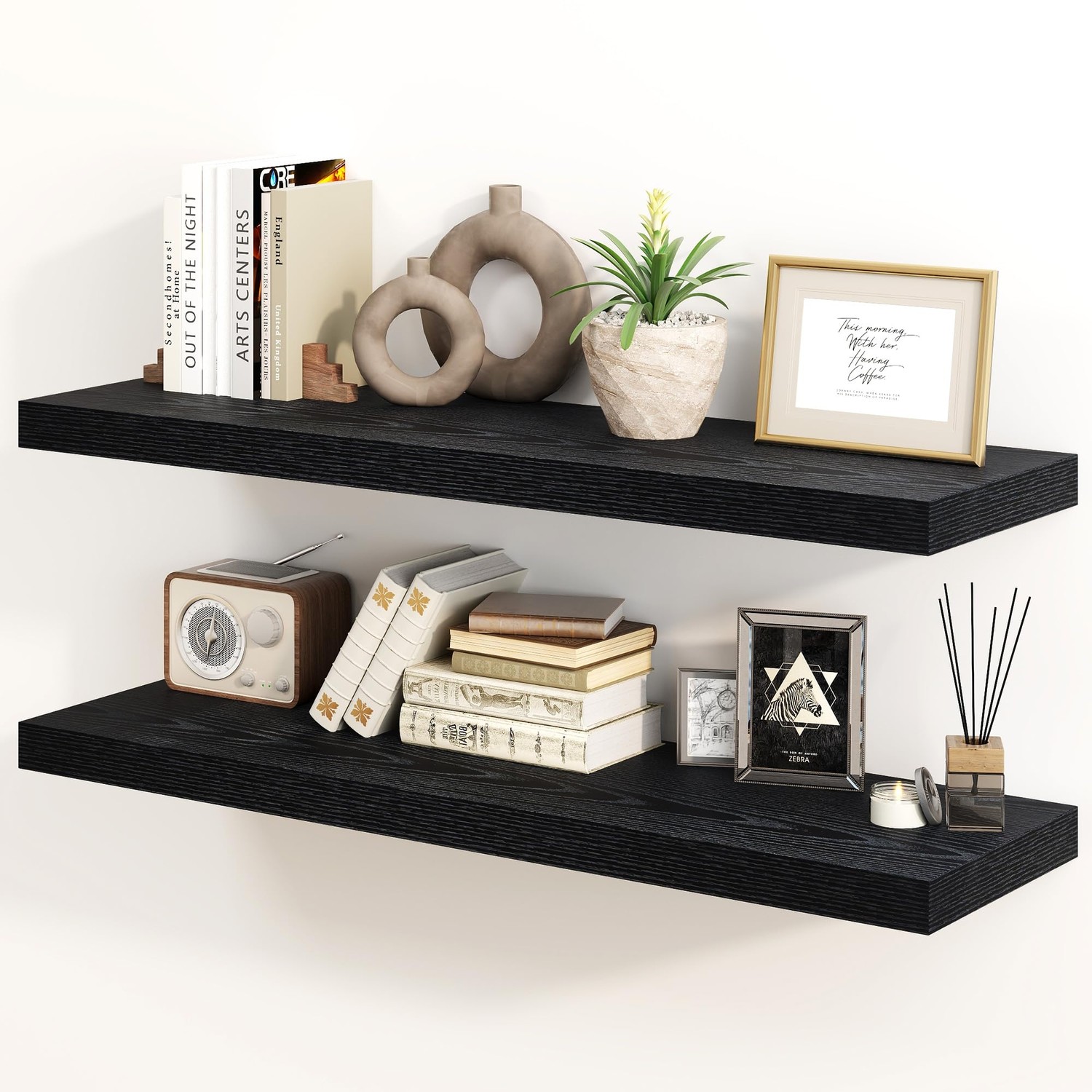 30 Inch Floating Shelves, Rustic Floating Wall Shelves 8 Inch Deep, 30 ...