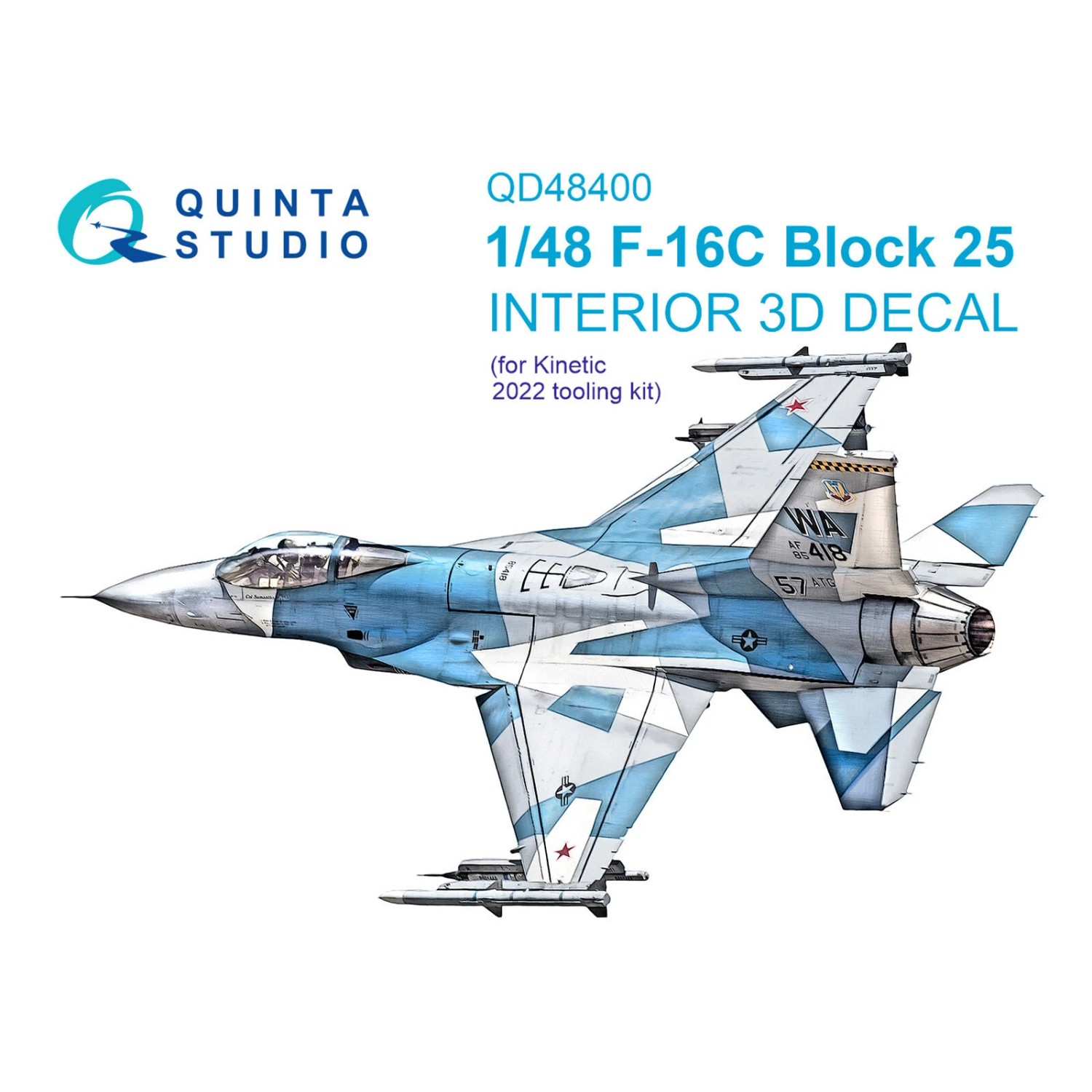 Quinta Studio QD48400 1/48 F-16C Block 25 3D Decal (for Kinetic Kit ...