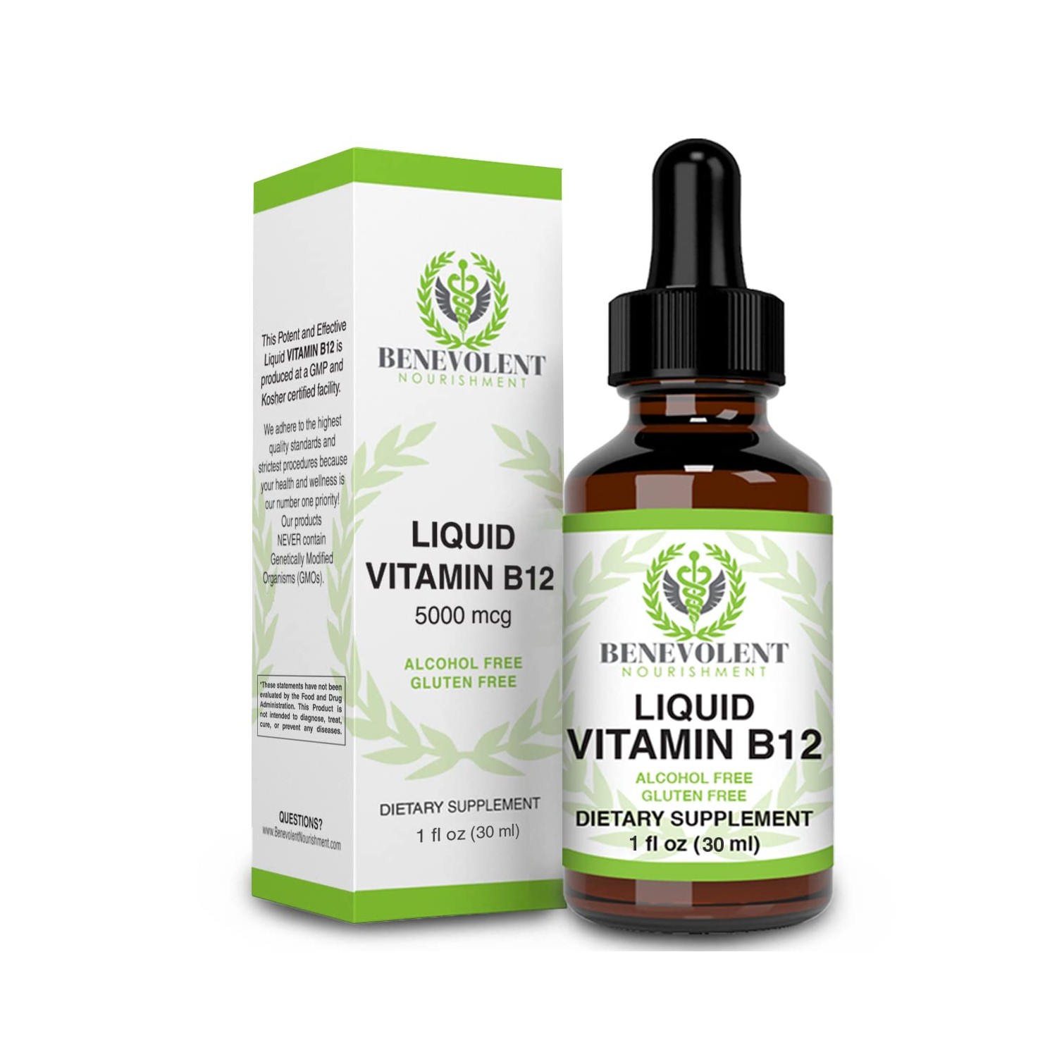 Vitamin B12 Liquid Drops - Potent & Effective 5000 mcg per Serving ...