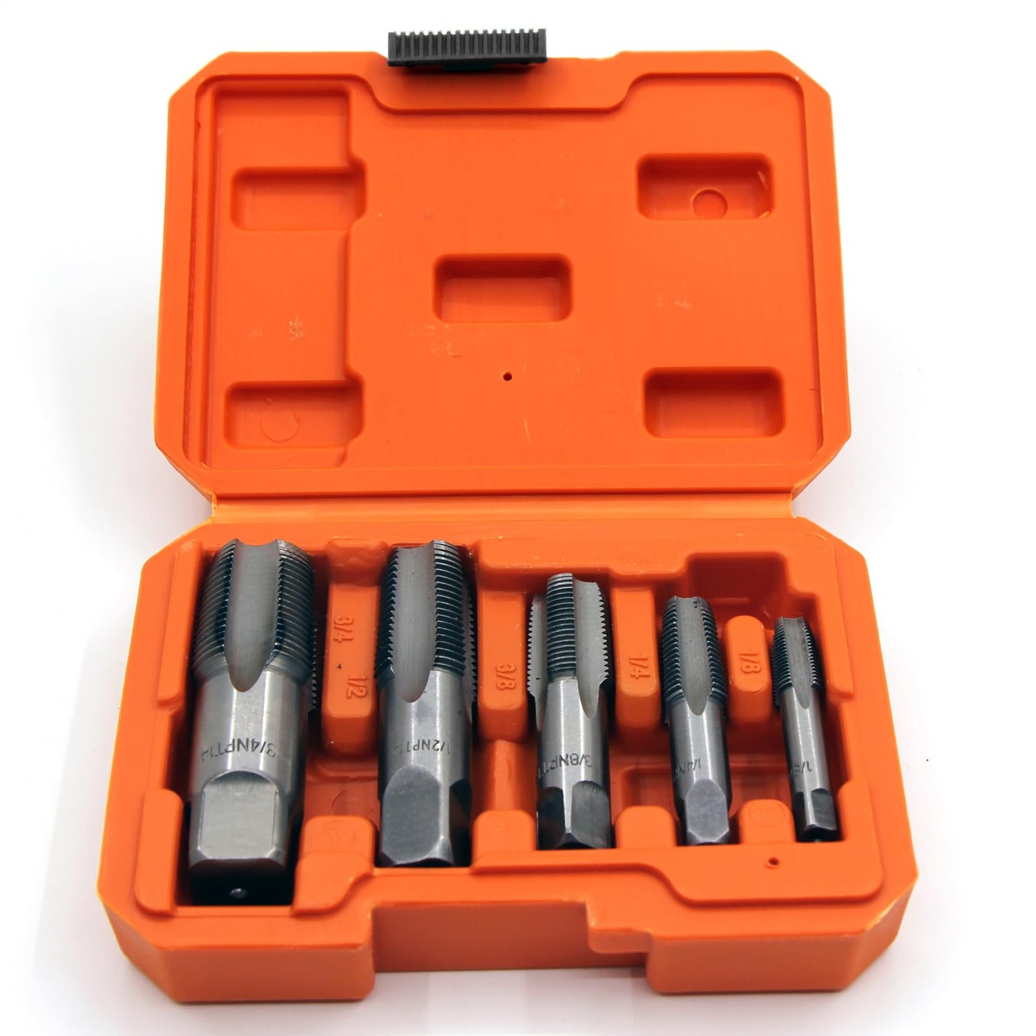 Yuentoen 5 Piece NPT Pipe Tap Set, 1/8 inch, 1/4 inch, 3/8 inch, 1/2 ...