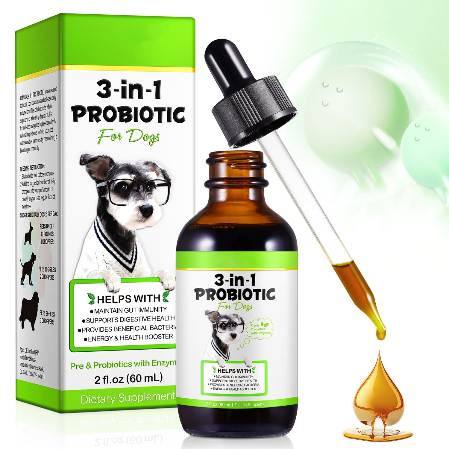 Probiotics for Dogs, 3 in 1 Dog Probiotic and Digestive Enzymes for Pet ...