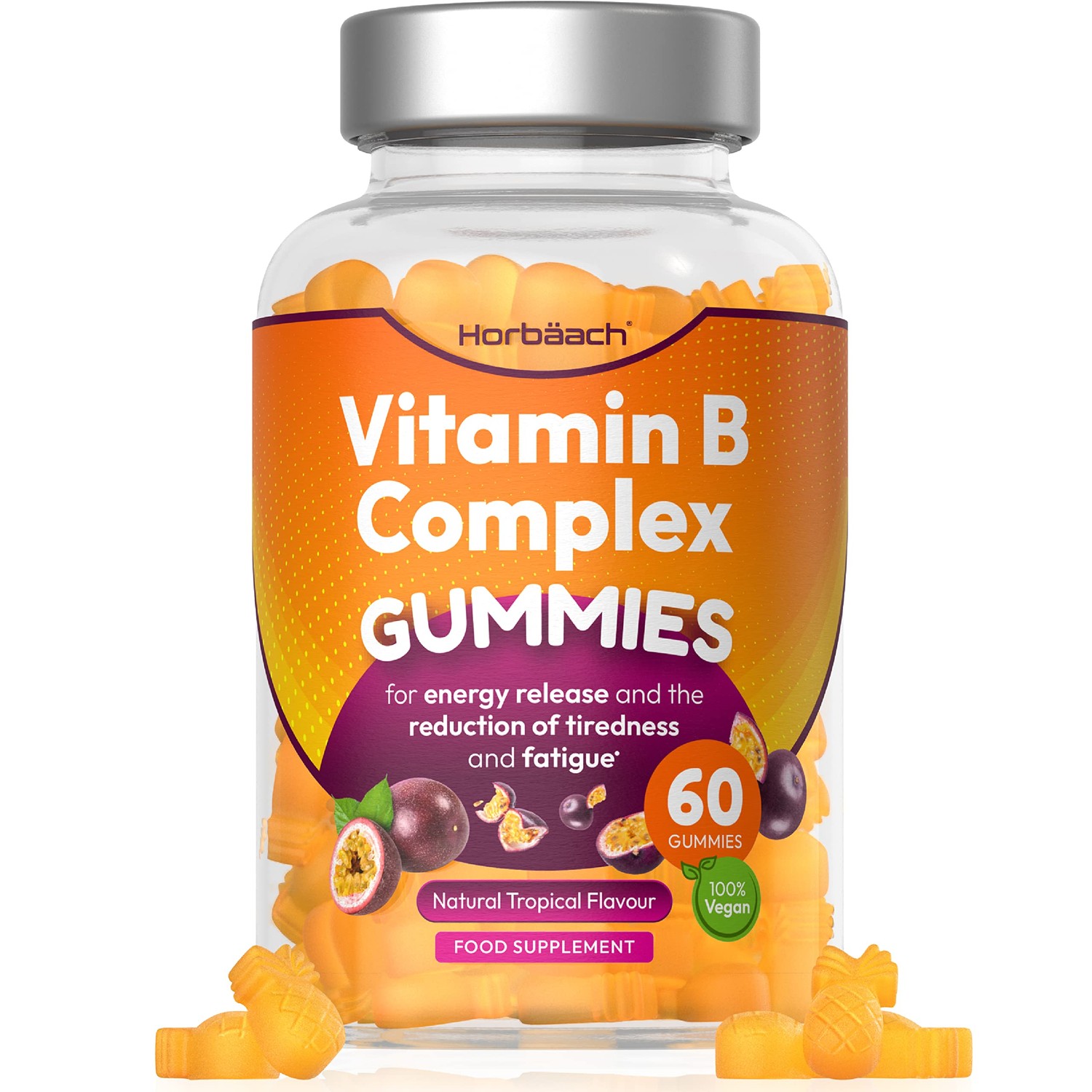 Vitamin B Complex Gummies | 60 Vegan Gummies | High Strength B12, B6 ...