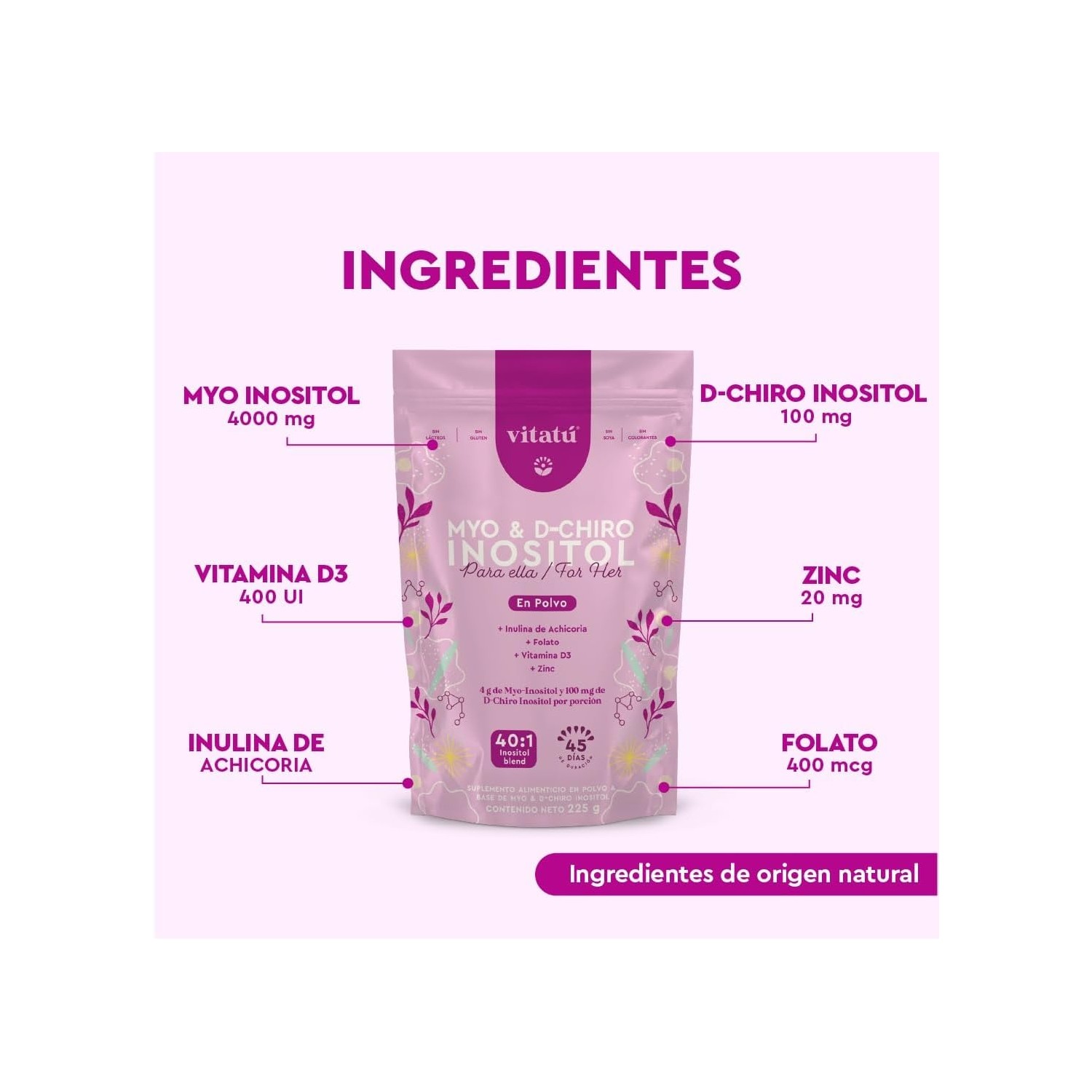 Vitatú | Myo Inositol & D-Chiro Inositol mezcla ideal 40:1 con Folato ...