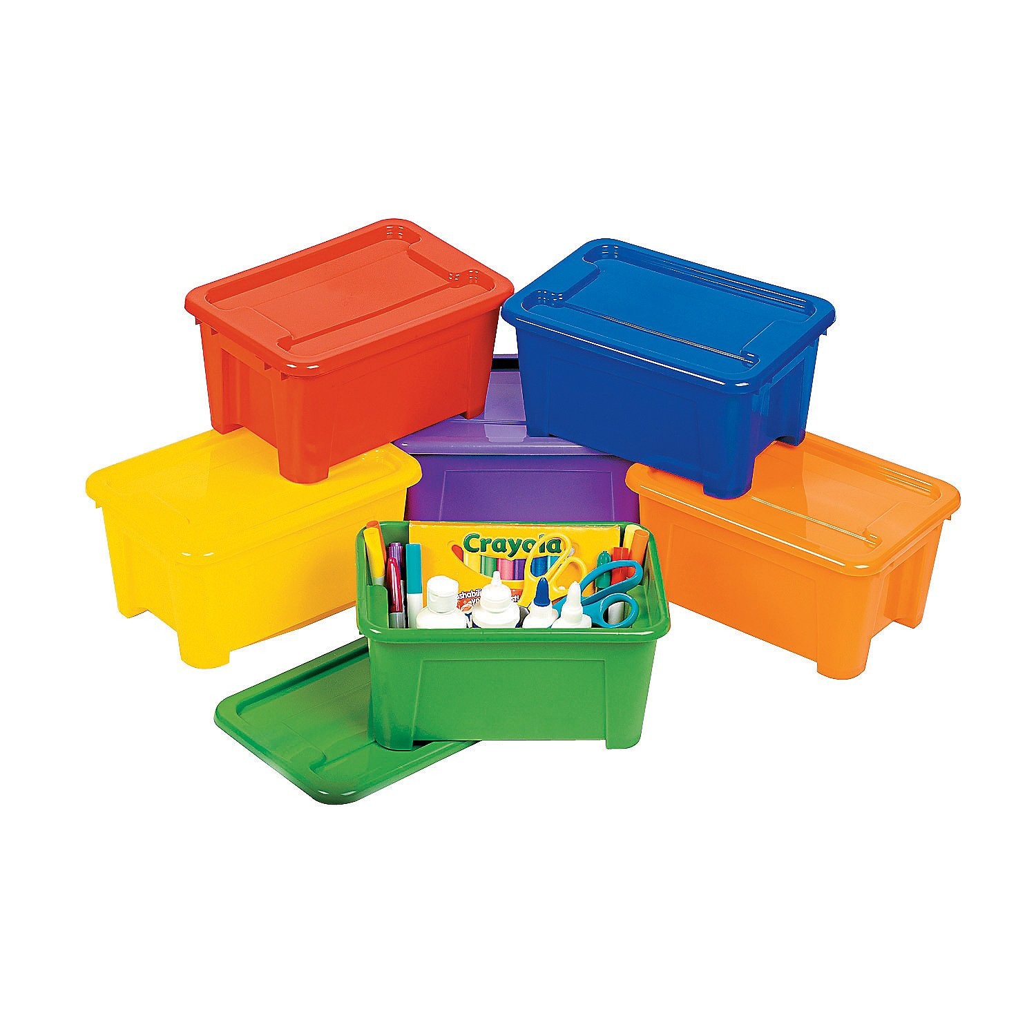 Fun Express Bins With Lids - 6 Pieces - Educational And Learning ...