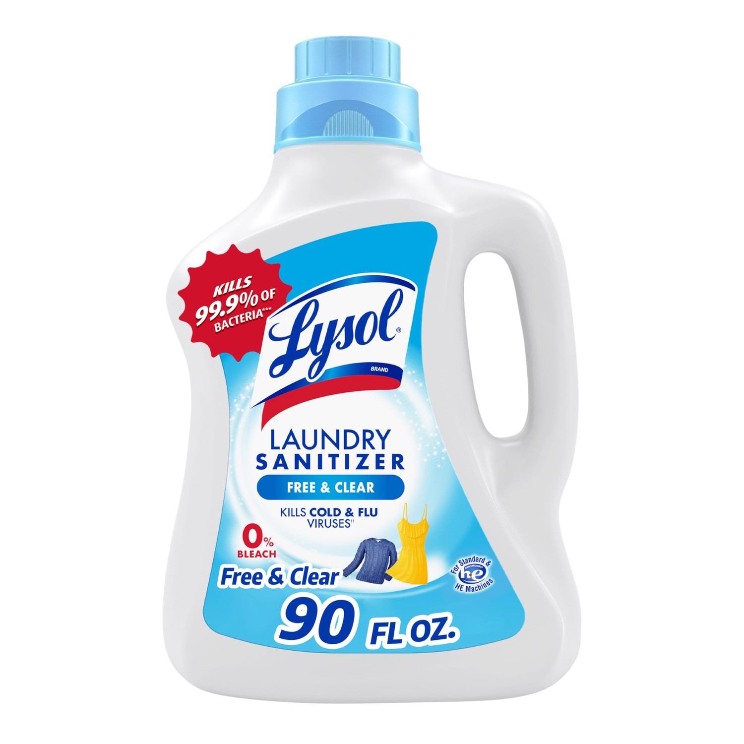 Lysol Laundry Sanitizer Additive, Free & Clear, Free from Fragrance and ...