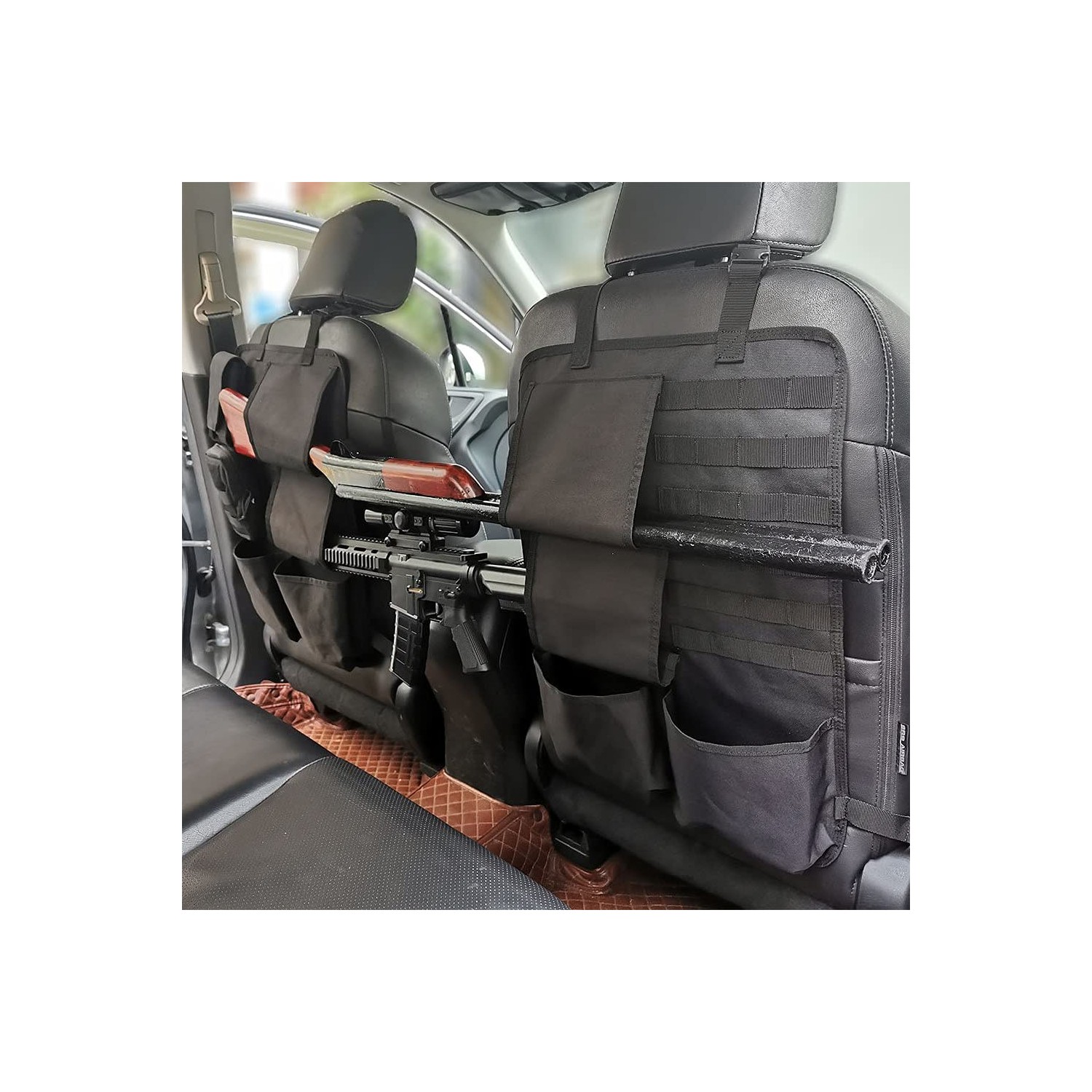 2PCS Tactical Seat Back Organizer Molle Car Backseat Gun Rack Shotgun ...