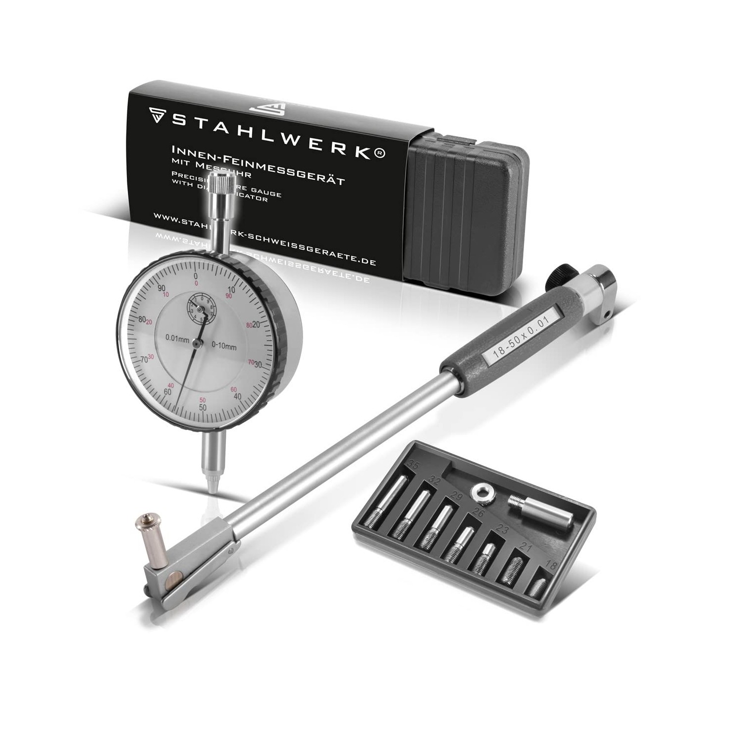 STAHLWERK Internal Measuring Gauge with Analogue Dial Gauge 18-50mm ...