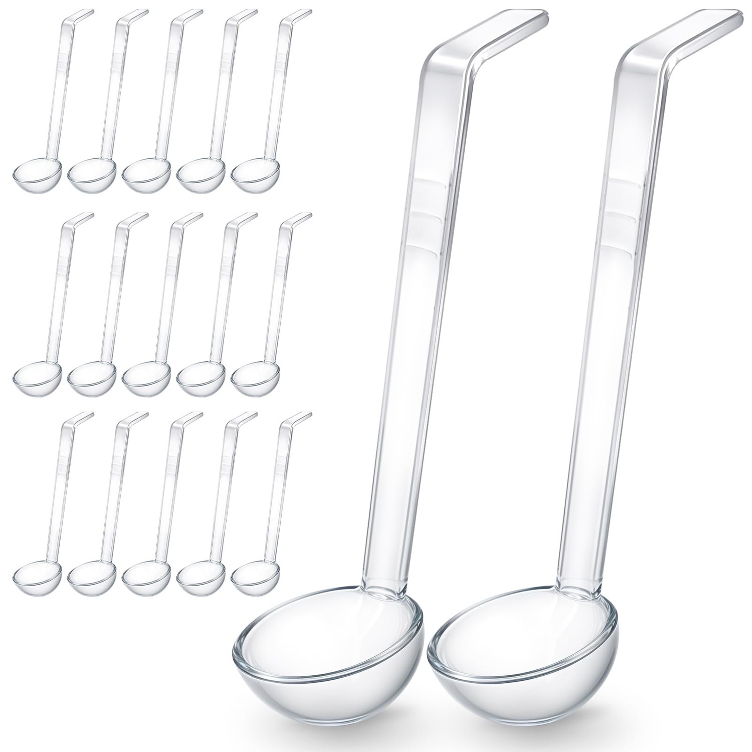 20 Pcs 1 oz Clear Small Ladle Plastic Small Ladles with 7 Inches Long ...