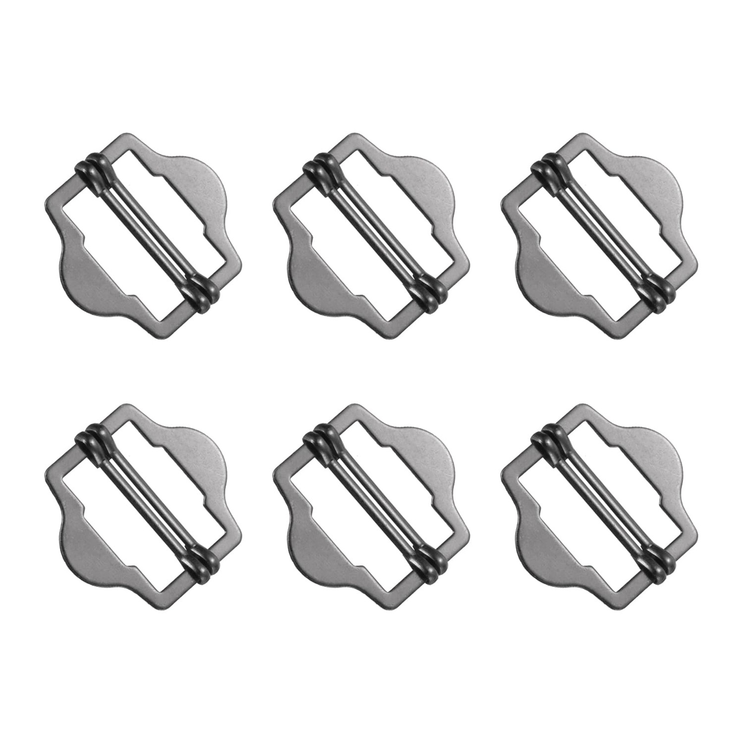 uxcell 6Pcs Metal Adjuster Slide Buckles, 30mm Webbing Strap Roller Pin ...