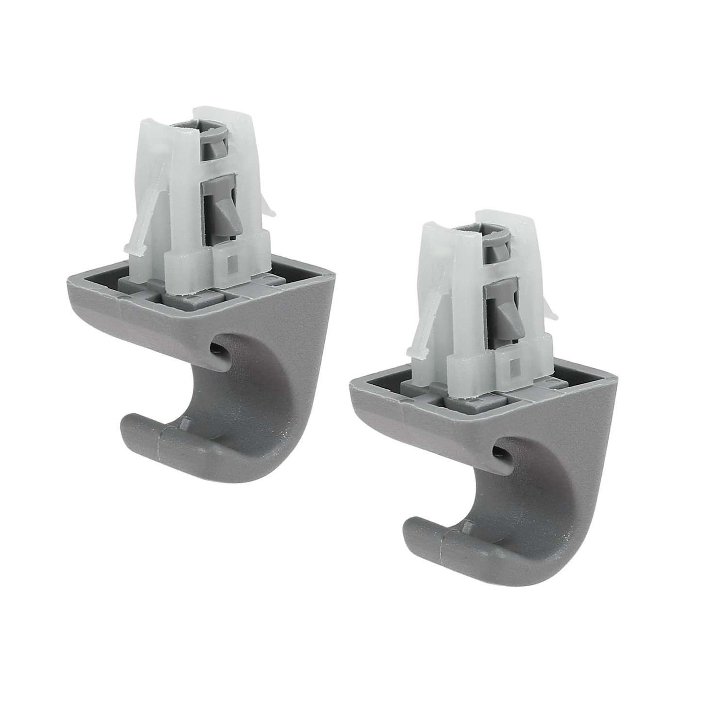 X AUTOHAUX 2pcs Gray Car Plastic Sun Visor Hook Clip Bracket Retainer ...