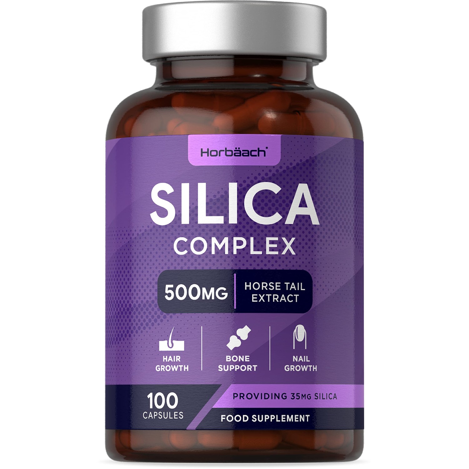 Silica Supplement 500mg | High Strength from Horsetail Extract | 100 ...
