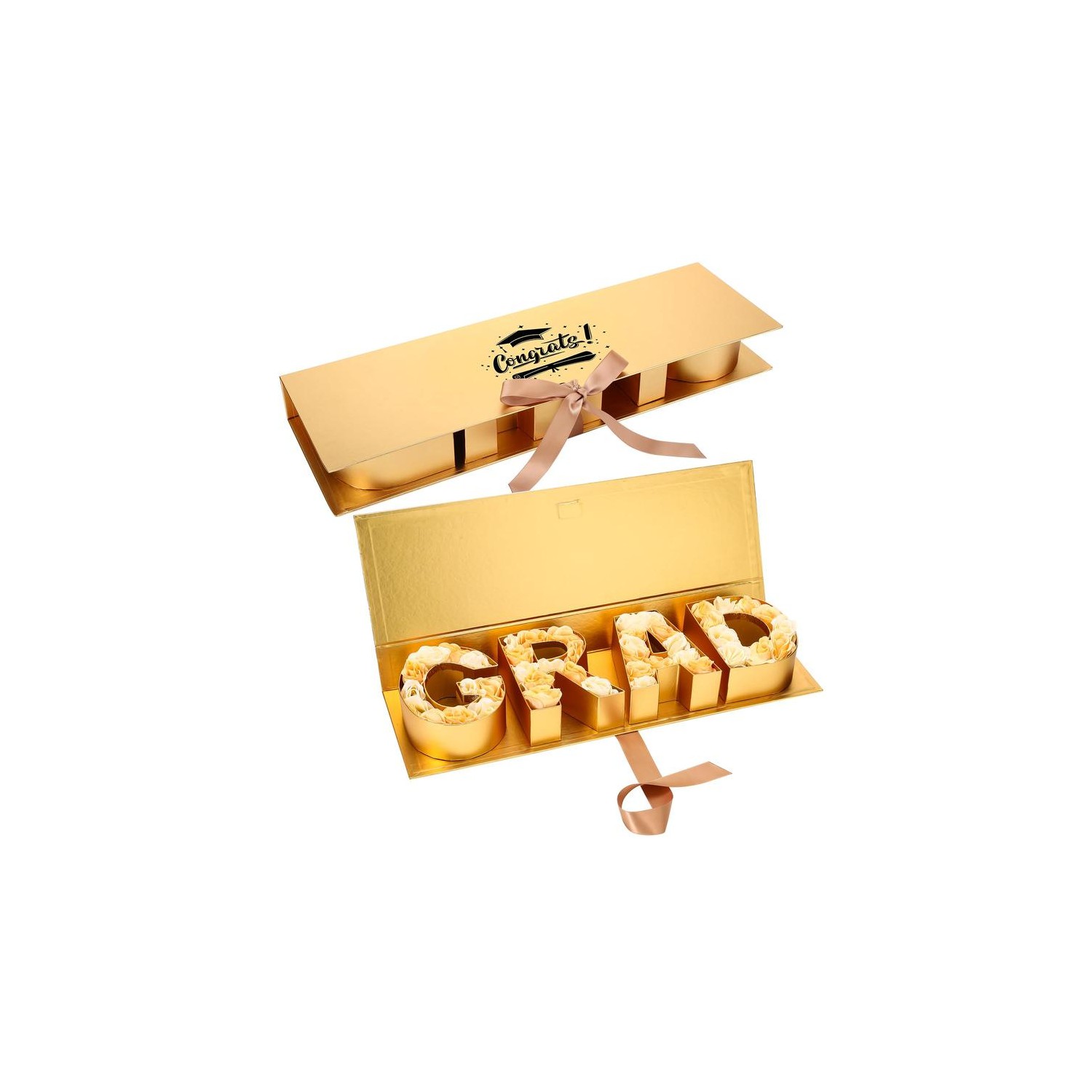 DIY Graduation Gift Box Empty Grad Letter Large Box Graduation Flower ...