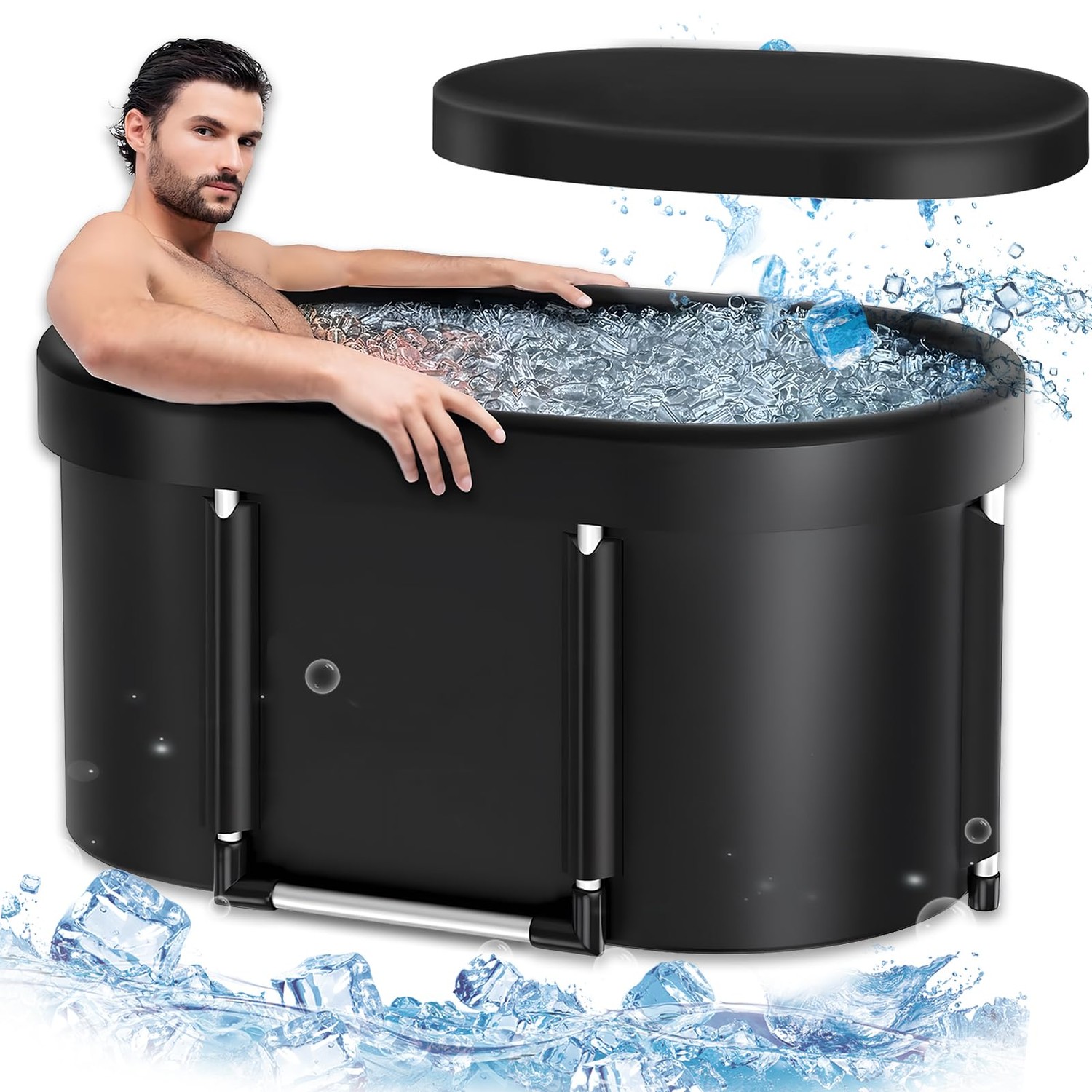 Ice Bathing Barrel, Ice Bath Set for Athletes - Ice Bathing Barrel for ...