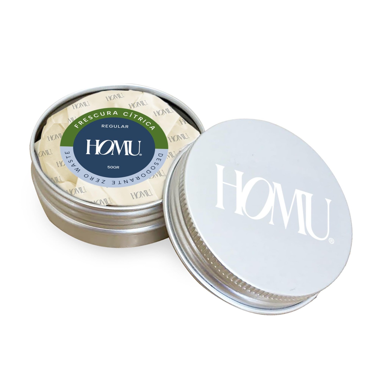 Homu | 1 Pieza Desodorante Natural Zero Waste Con Lata Frescura Cítrica ...