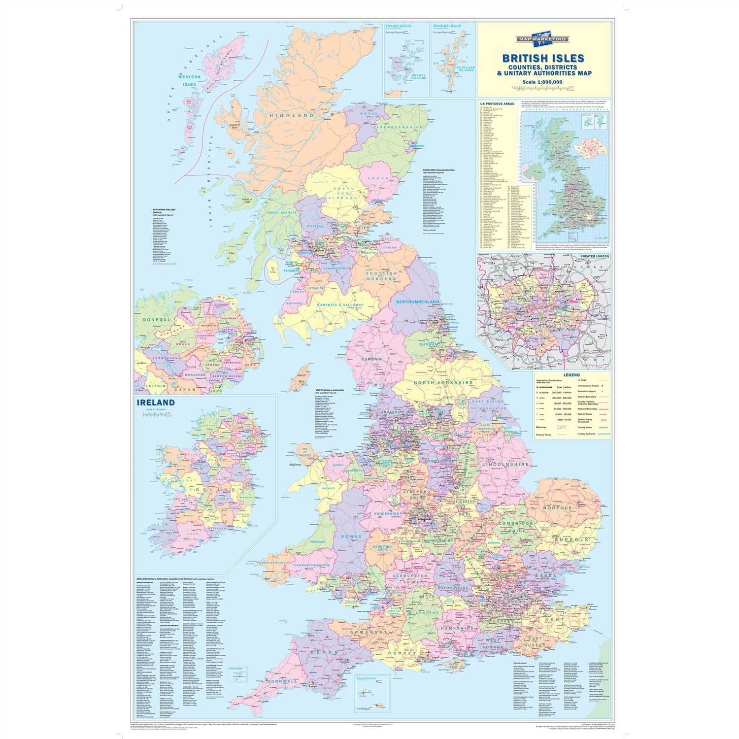 Supersize UK Counties Map (Laminated Wall Map) - ibspot.com