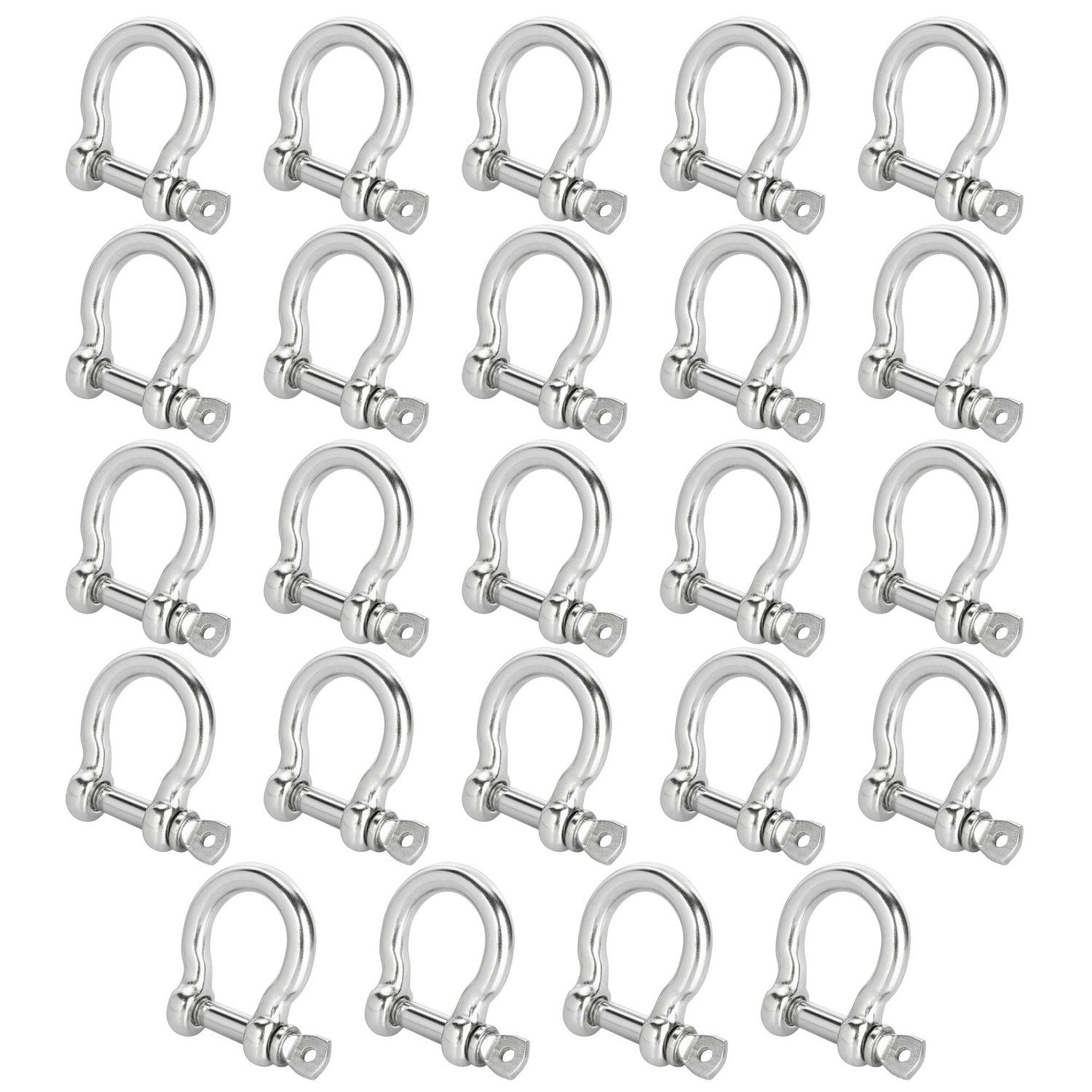 Axigundaone 24Pcs D Ring Shackles 1/4 Inch, Stainless Steel Clevis ...