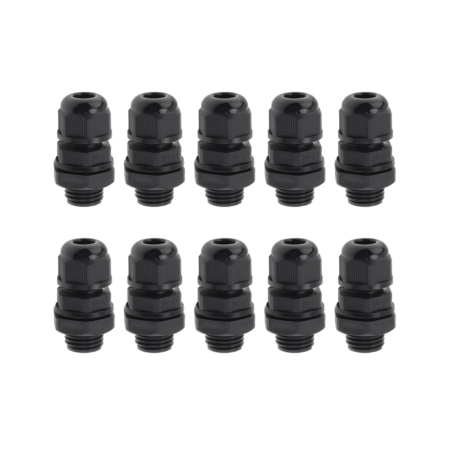 RTNLIT 1/4" NPT Cable Gland, Waterproof Adjustable Nylon Plastic Strain ...