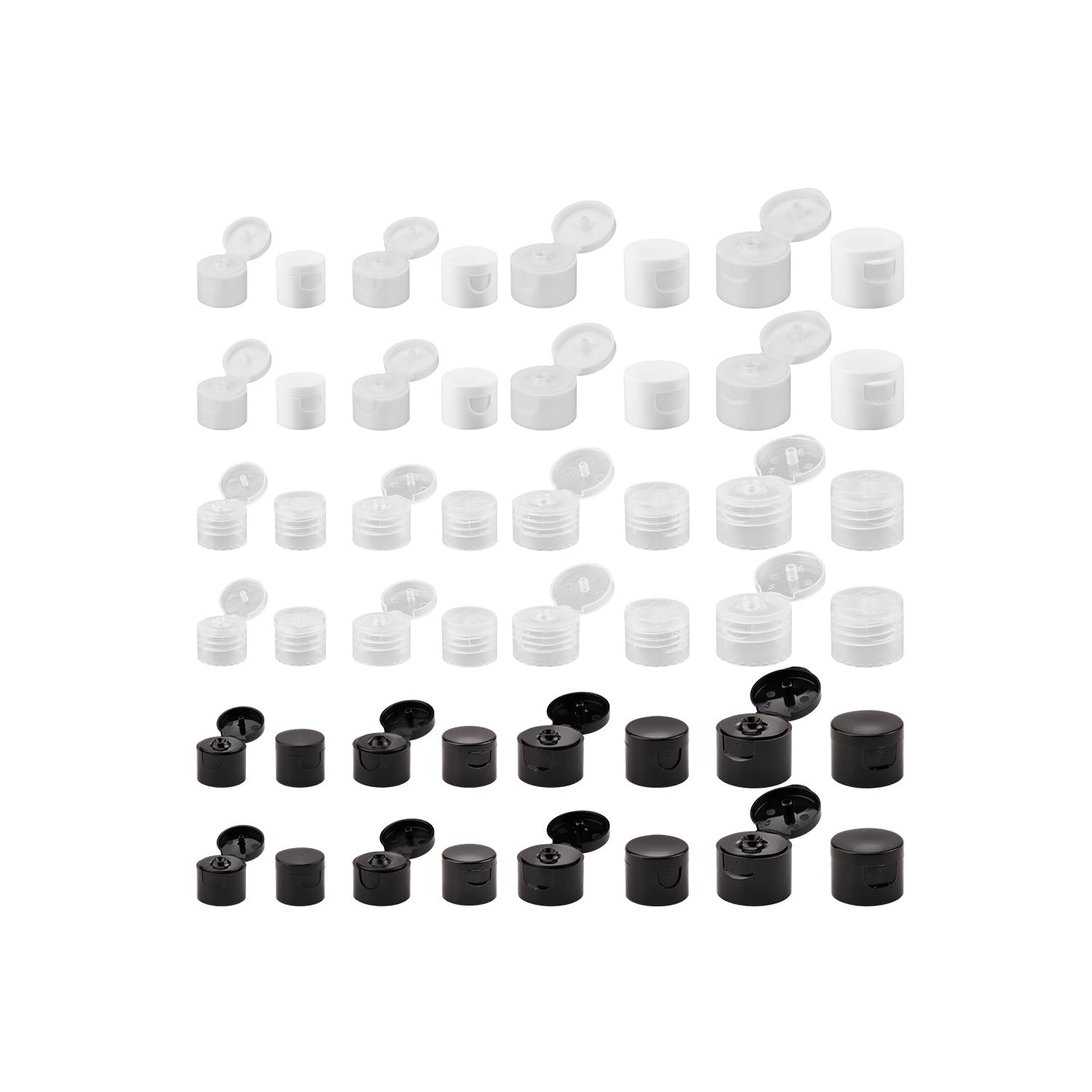 GORGECRAFT 48 Pieces 4 Sizes Smooth Bottle Empty Cap Set Reusable Leak ...