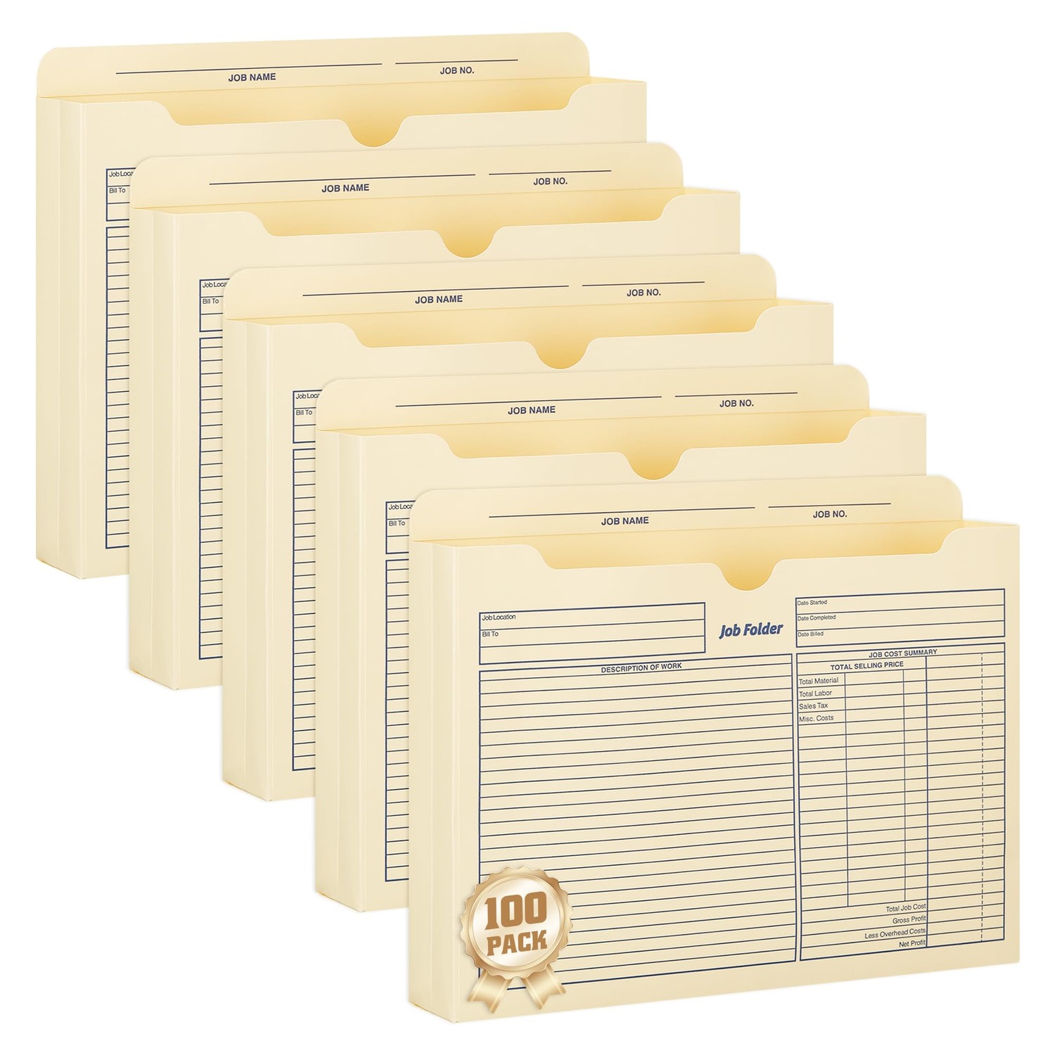 Manila File Jacket,10x12 Inches Job Folders File Jackets,2 Inch ...