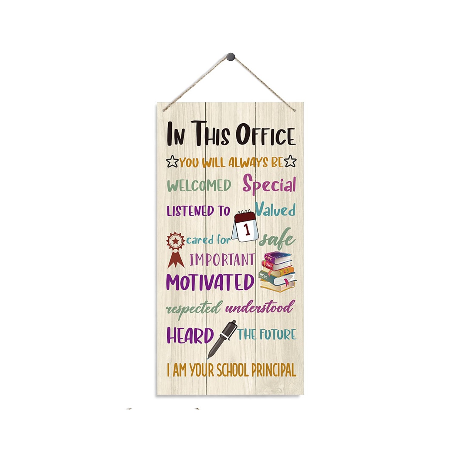 Principle Office Decor Signs, Inspirational Wall Sign, Decorative Wood ...