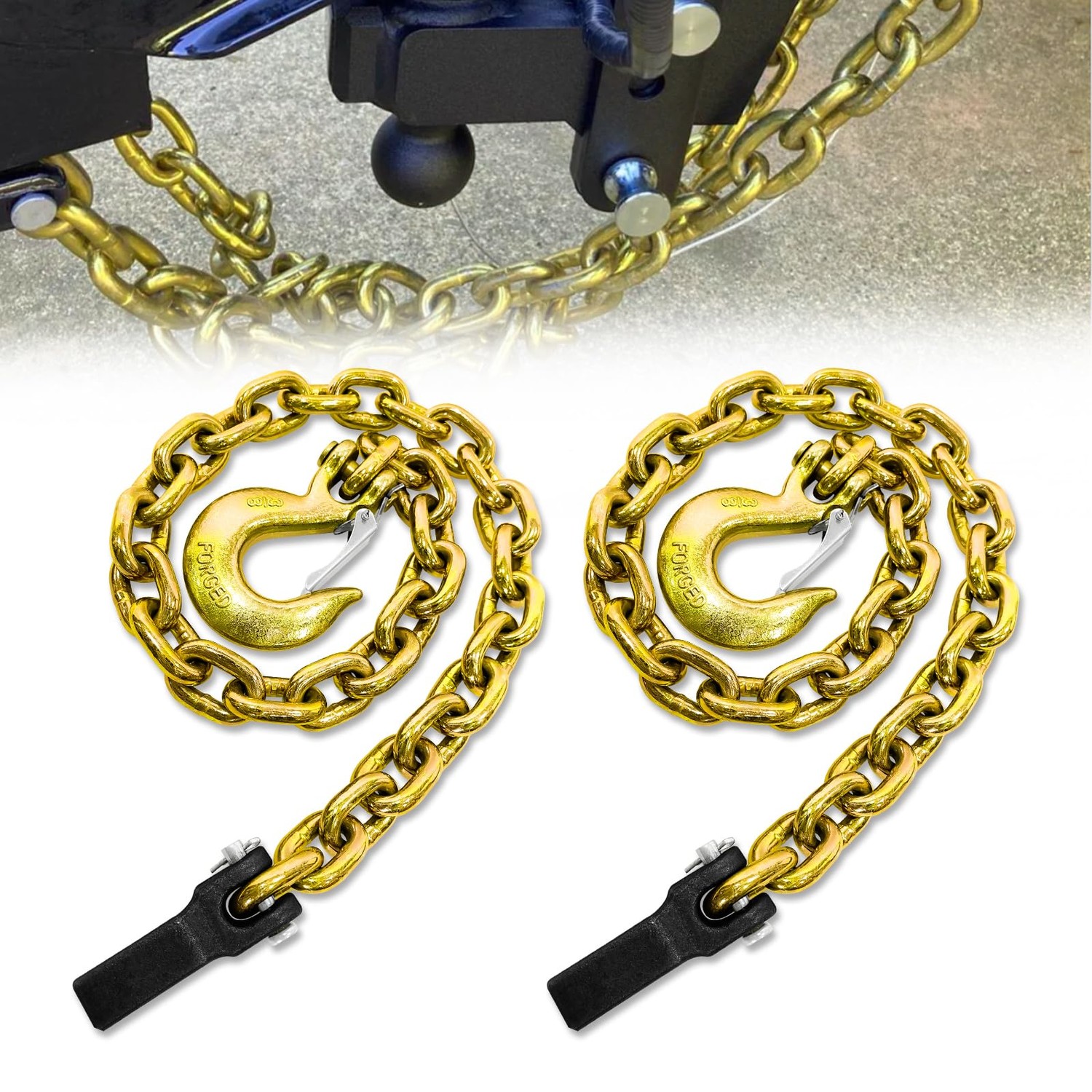 FITHOIST G80 Trailer Safety Chain 39 Inch | Tow Chain with 3/8’’ Clevis ...