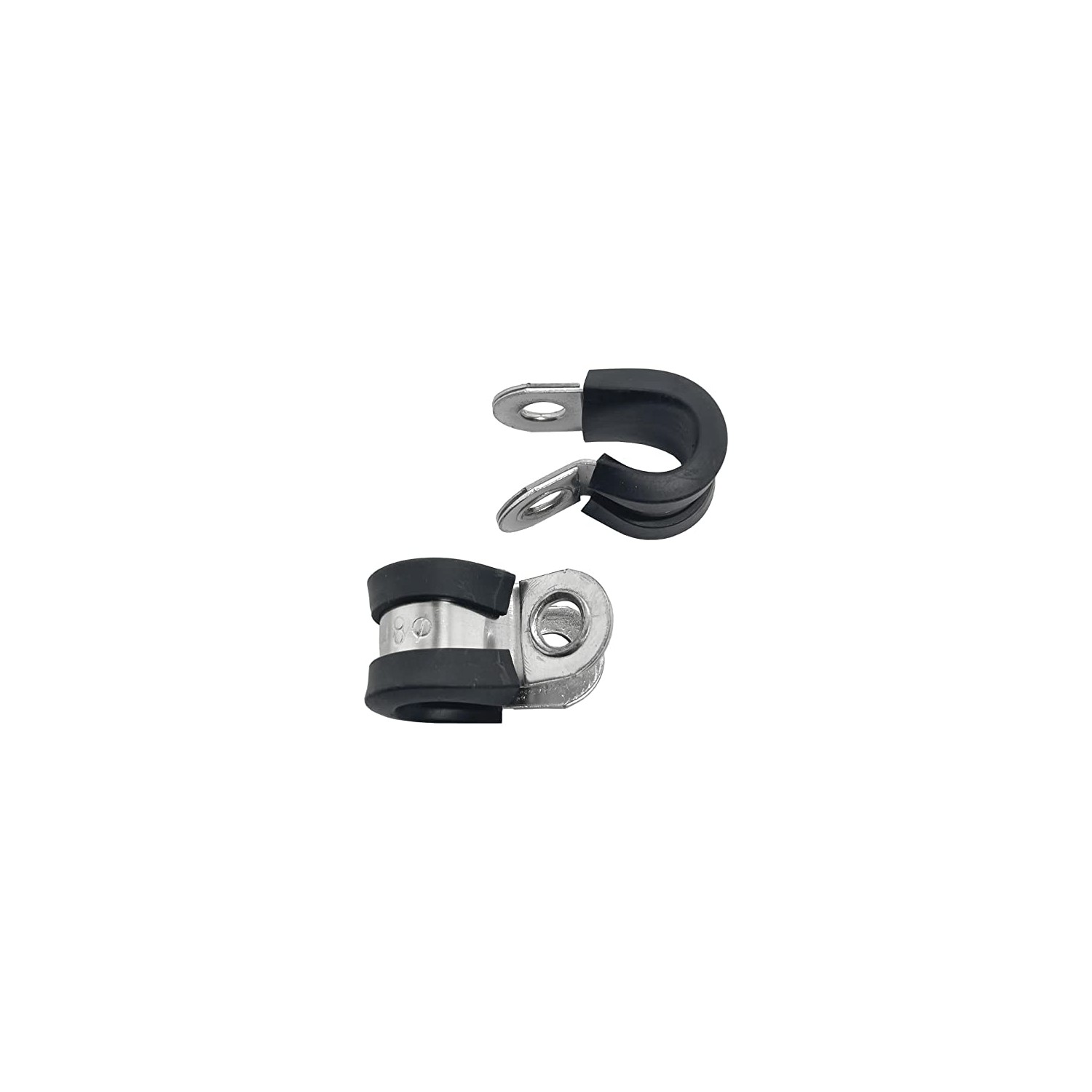 Lumonic 10 x 8 mm pipe clamps with rubber insert, stainless steel V2A ...