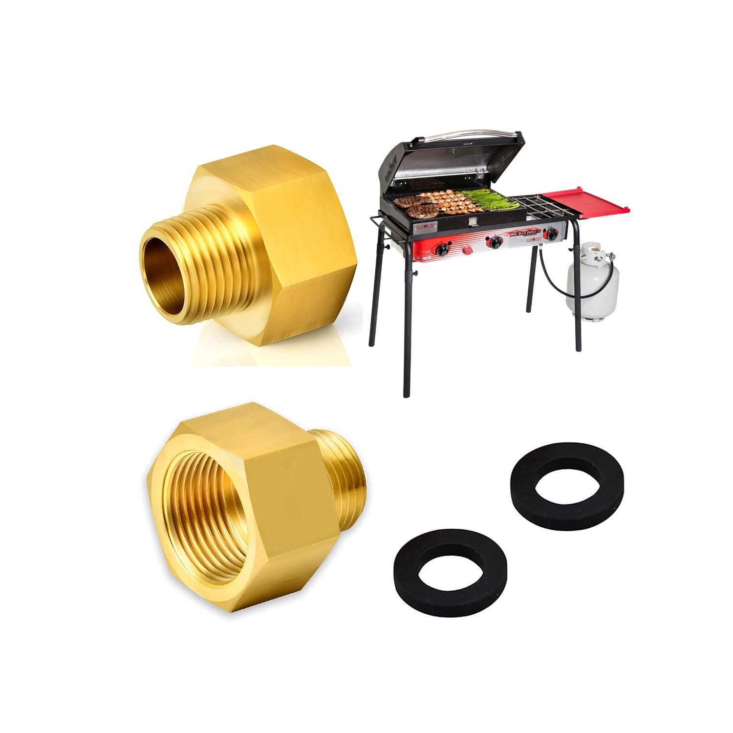 Gas Hose Adapter Set, Gas Hob Adapter 1/2 to 1/4, Gas Hose Connector ...