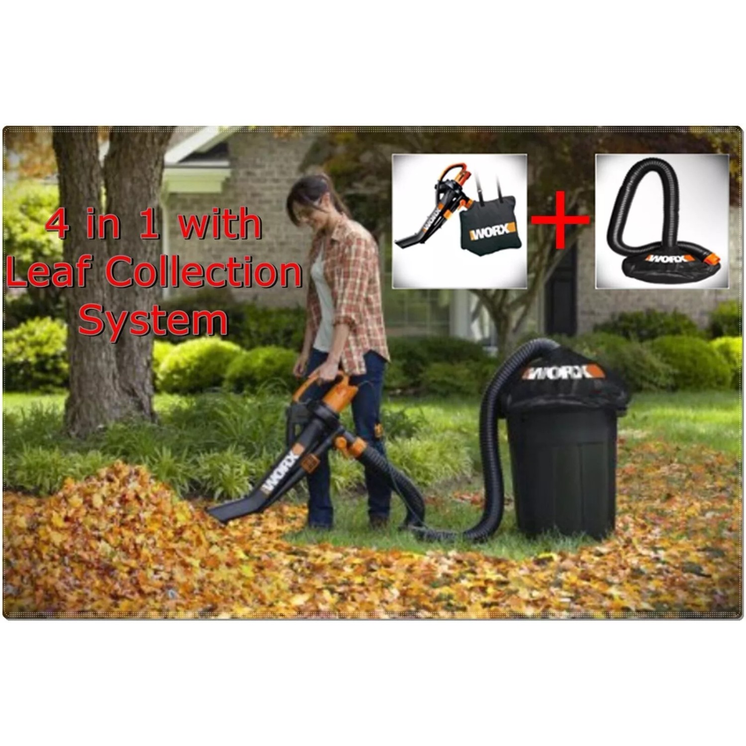 WORX 4 In 1 Worx Trivac Blower Mulcher & Vacuum With Leaf Pro ...