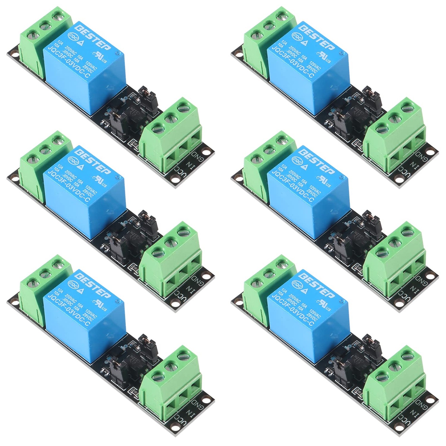 ACEIRMC 6pcs 3v 1 Channel Relay Board for Raspberry Pi Arduino Relay ...