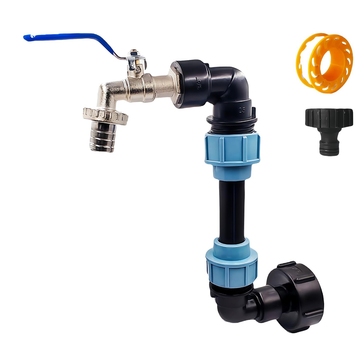LEKEFETO IBC Gooseneck 3/4 Inch Outlet Tap, IBC Adapter with Gooseneck ...
