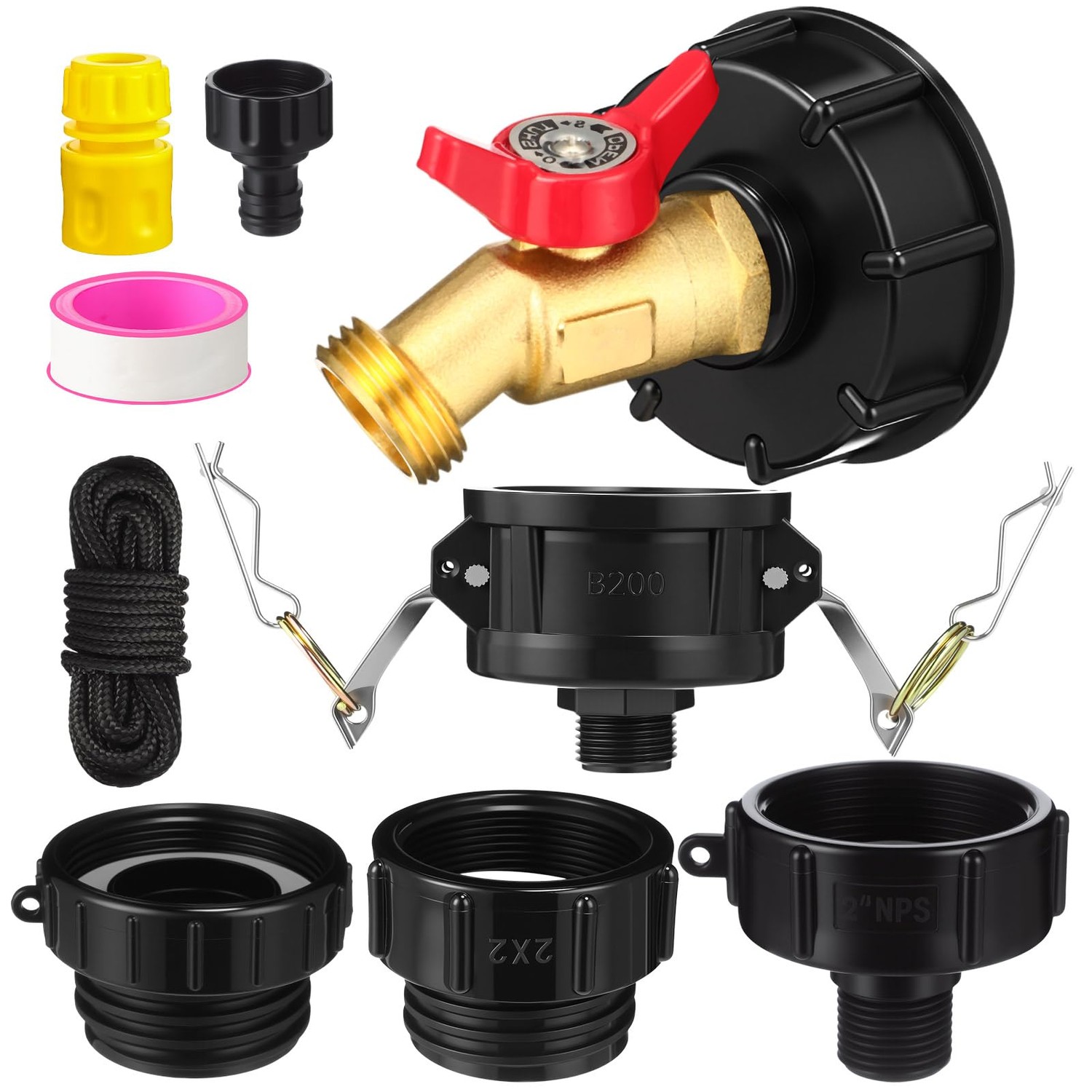 Duraaamo IBC Tote Adapter 275-330 Gallon IBC Tote Water Tank Fittings ...