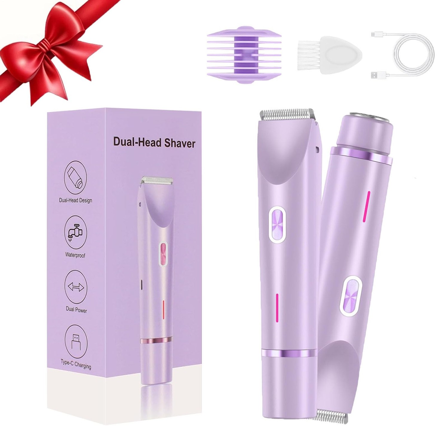 2025 New Glow Aura Womens Shaver, Upgrade Dual Head Shaver Women,2-in-1 ...