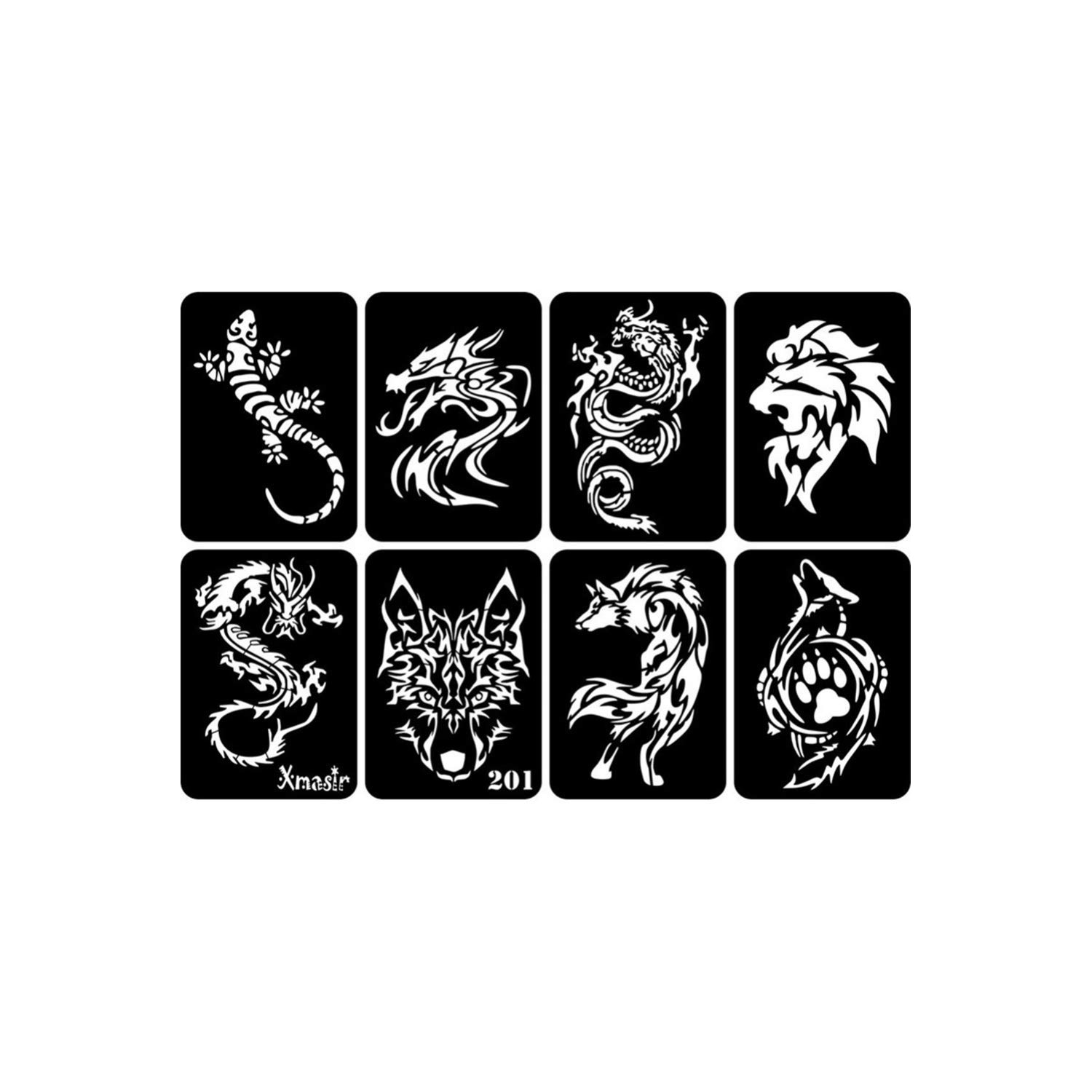 Pack of 32 Stencils Tattoo Stencils Glitter Tattoo Stencils Temporary ...
