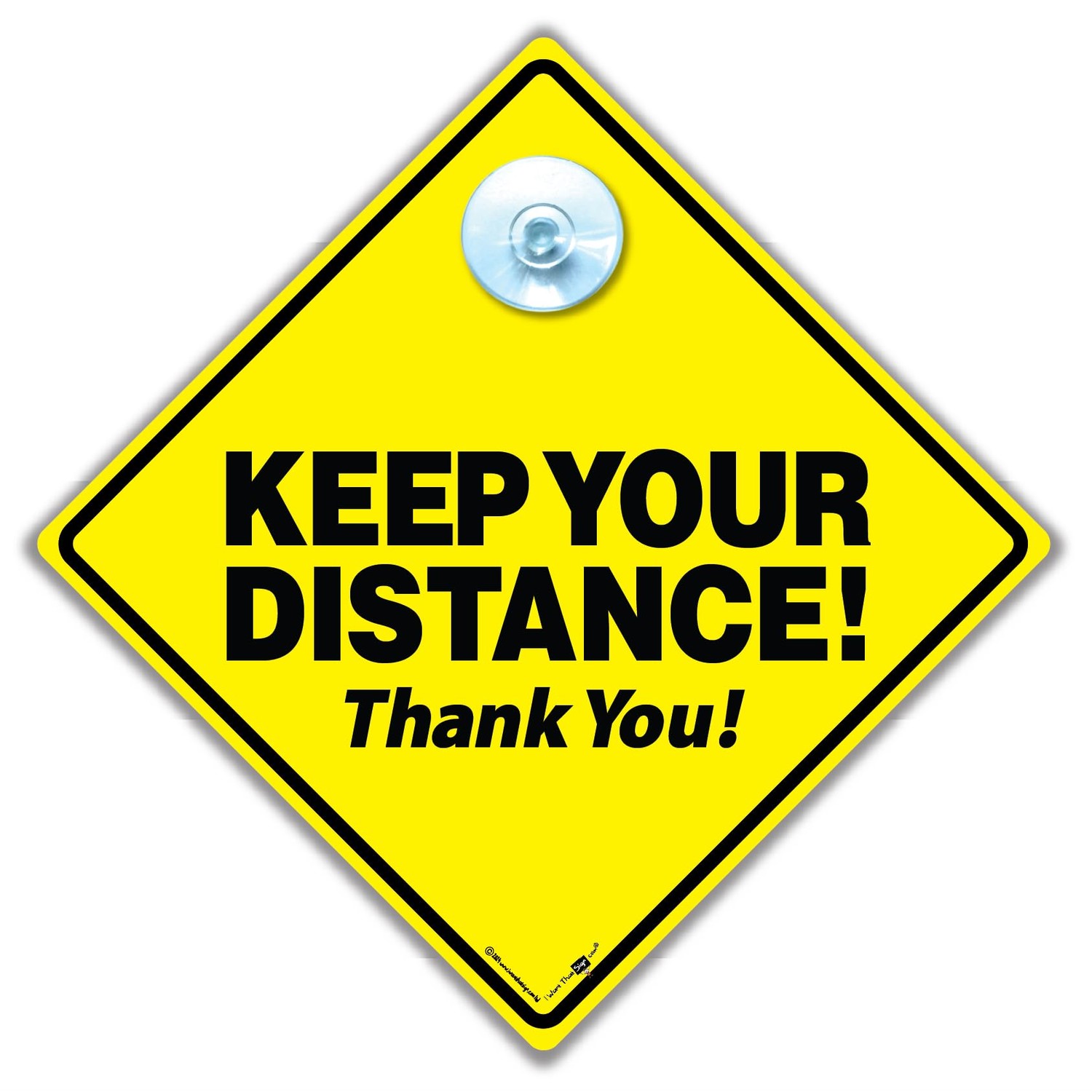 Keep Your Distance Sign, Keep your distance Thank You Car Sign, Stop ...