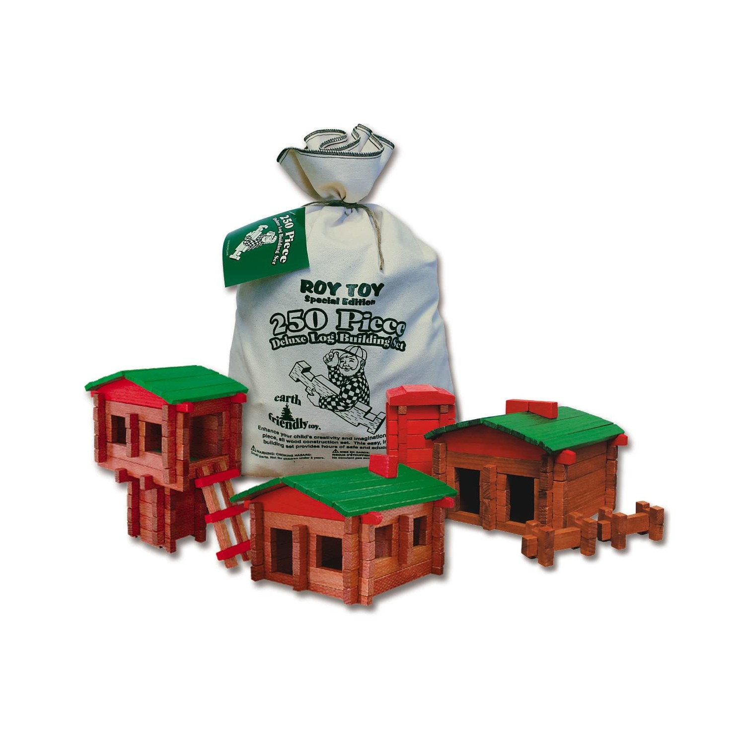 Roy Toy Deluxe Set(250 Piece Deluxe Log Building Set) - ibspot.com