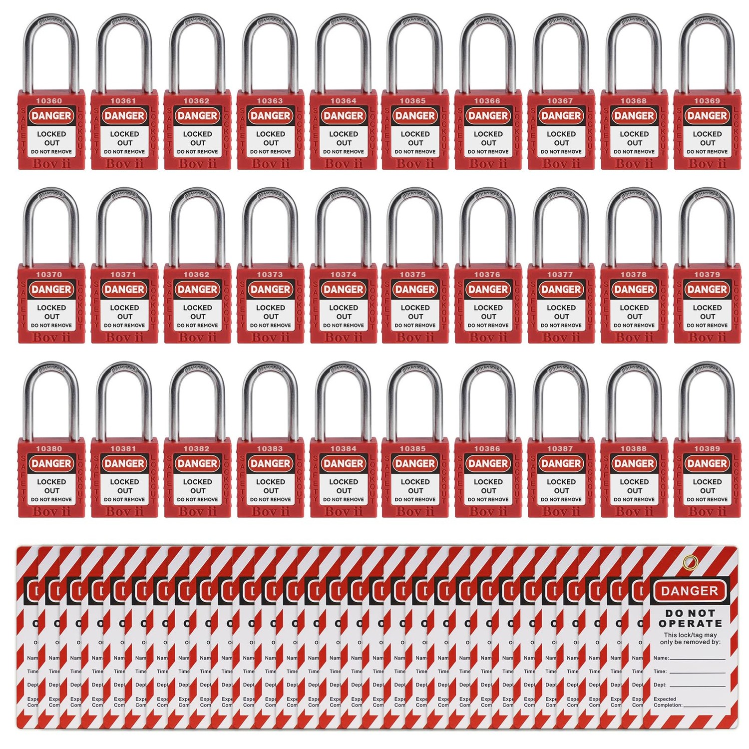 Boviisky 30 pcs Lockout Tagout Locks,2 Keys Per Lock,Keyed Different ...