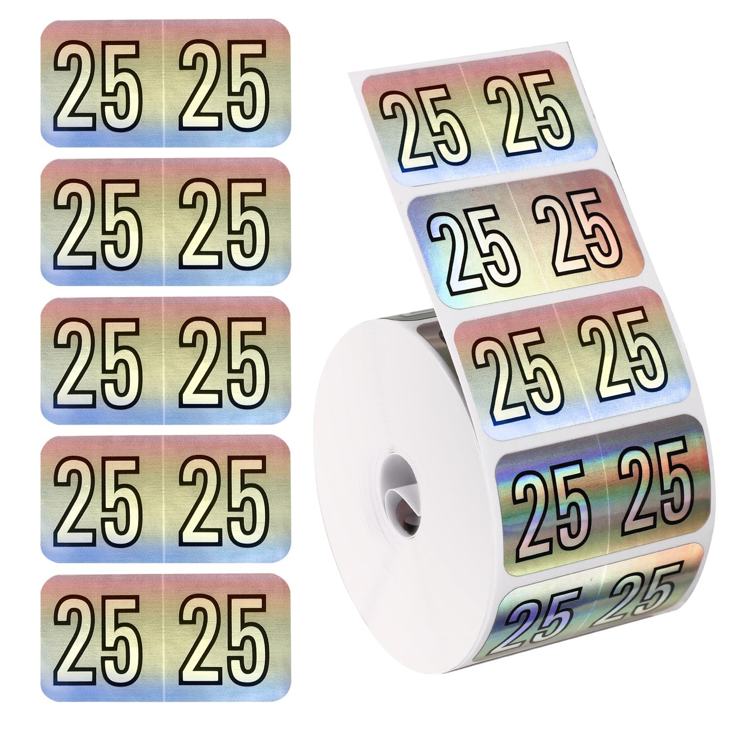 500pcs 2025 Year Stickers, 1.49x0.74 Inch 2025 Stickers Holographic ...