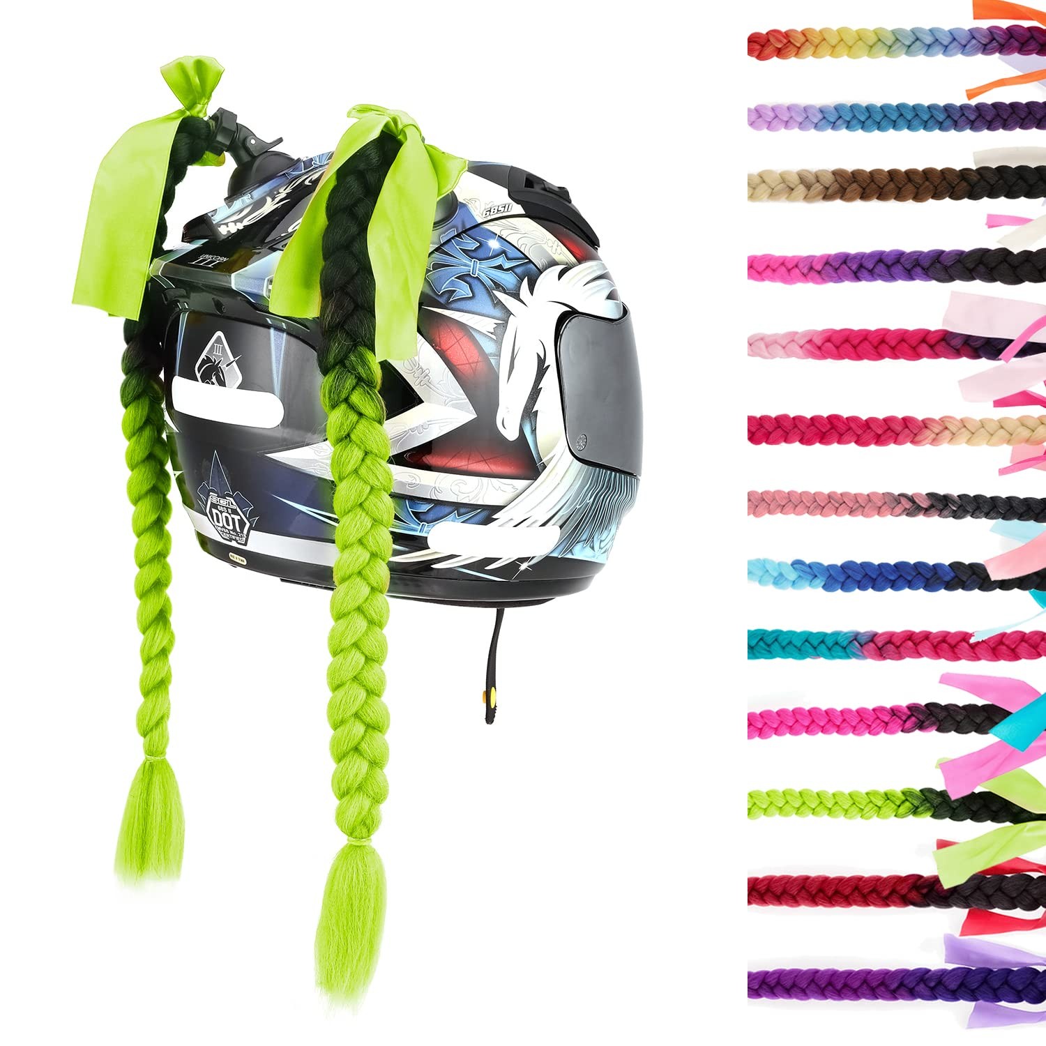 SEGO Helmet Pigtail Helmet Braids with Detachable Suction Cup with ...