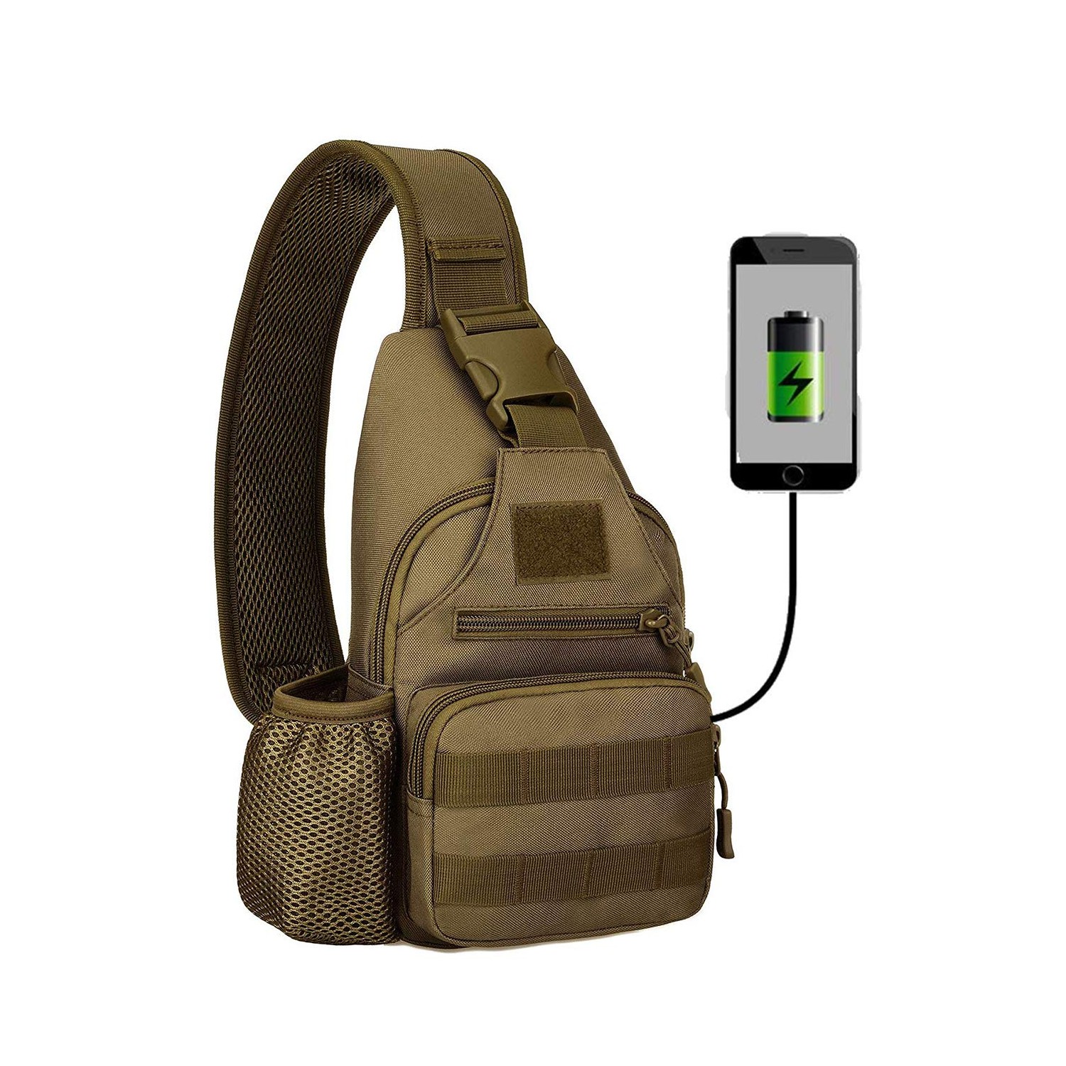 HUNTVP Tactical Military Chest Bag Molle Crossbody Shoulder Sling Pack ...