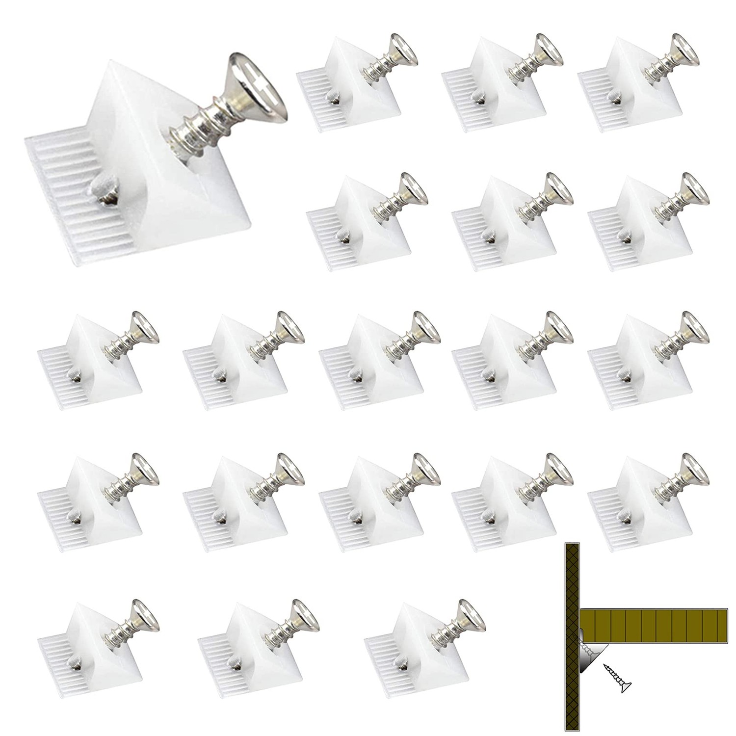 THETAG Back Wall Connector, Pack of 100 Wedges Plastic Back Wall Holder ...