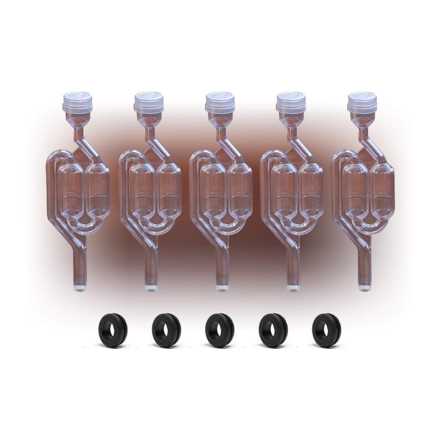 5 x Airlock S-Bubble Type with Grommets - ibspot.com