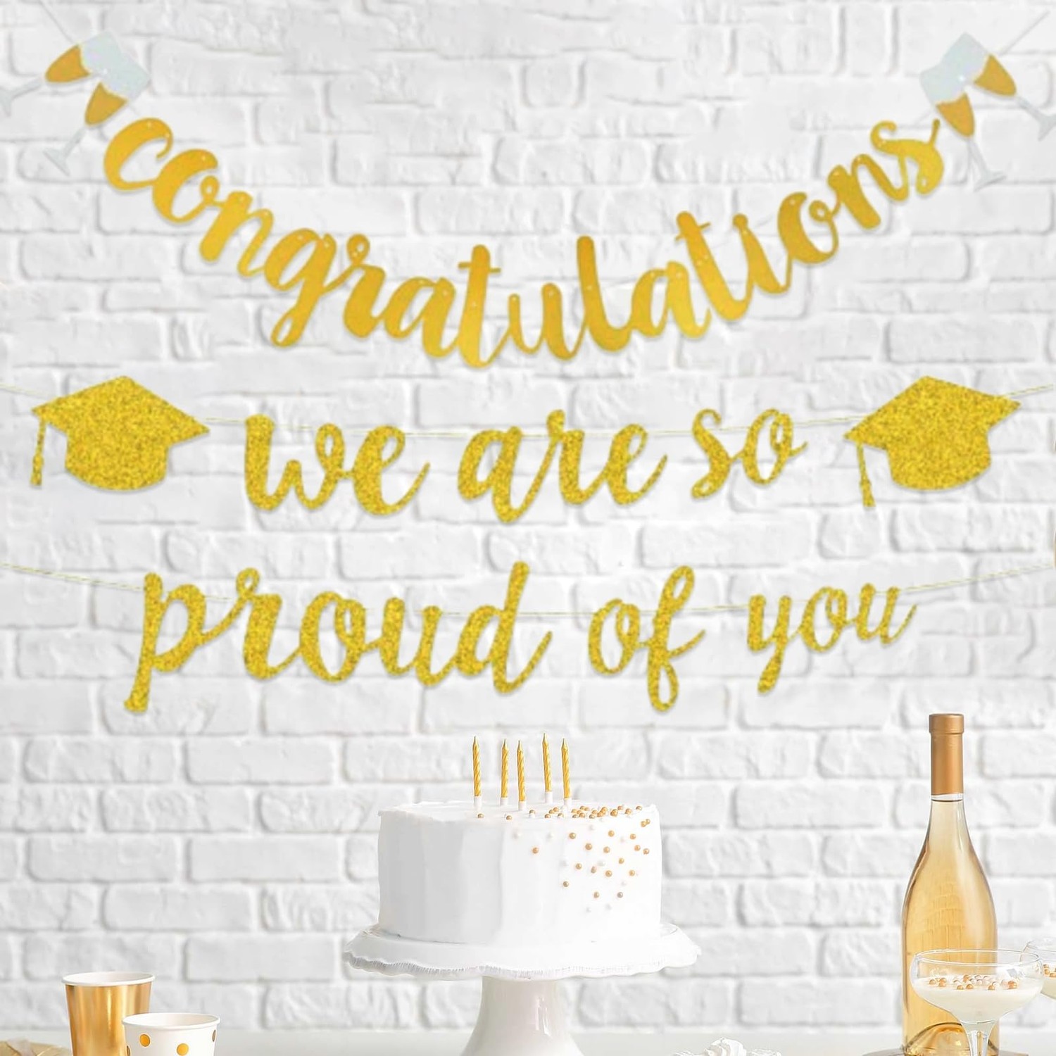 Premium Gold Script Congratulations Banner MFCGHXR Graduation Banner ...