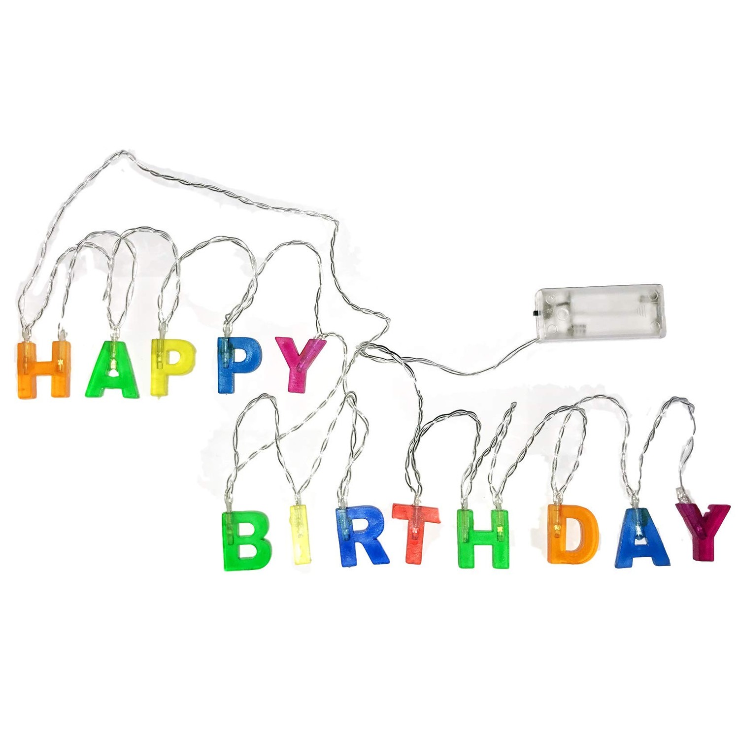BANBERRY DESIGNS Happy Birthday LED Lights - 13 Colorful Light Strand ...